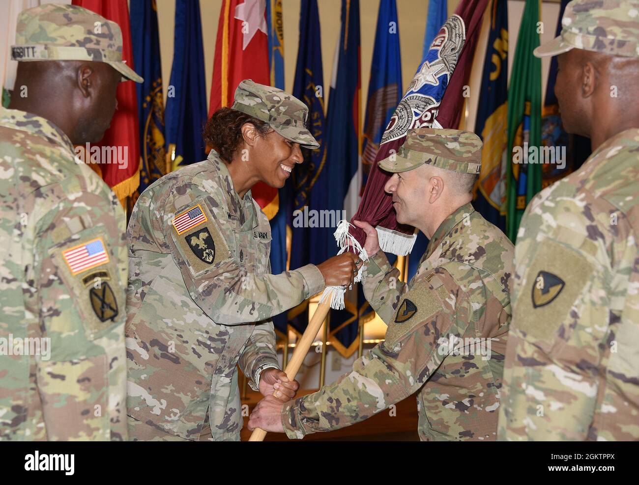 Sgt. Maj. Danyell Walters passes the U.S. Army Medical Logistics ...