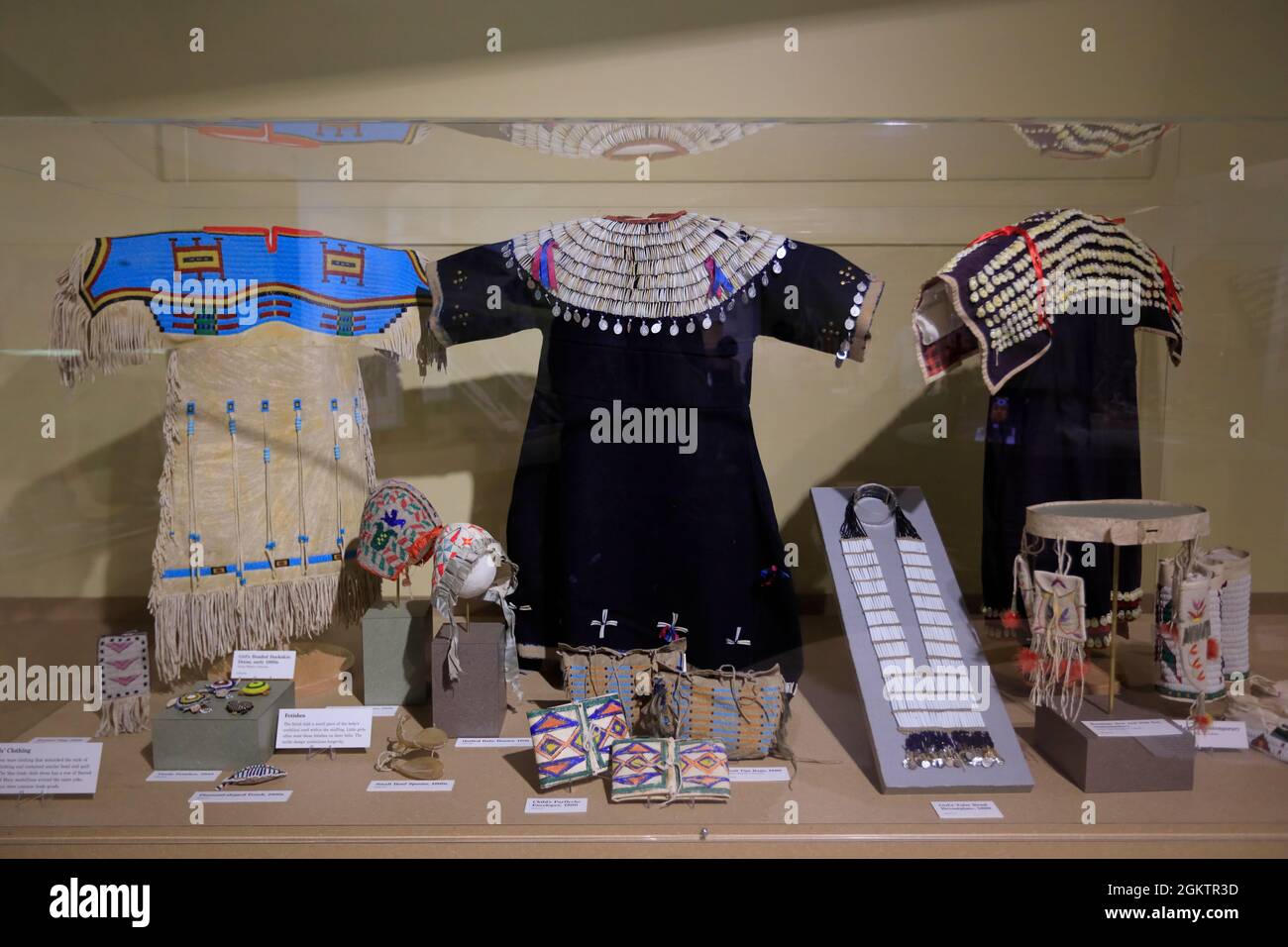 Traditional native Indian's "Trade Clothes" display in Akta Lakota ...