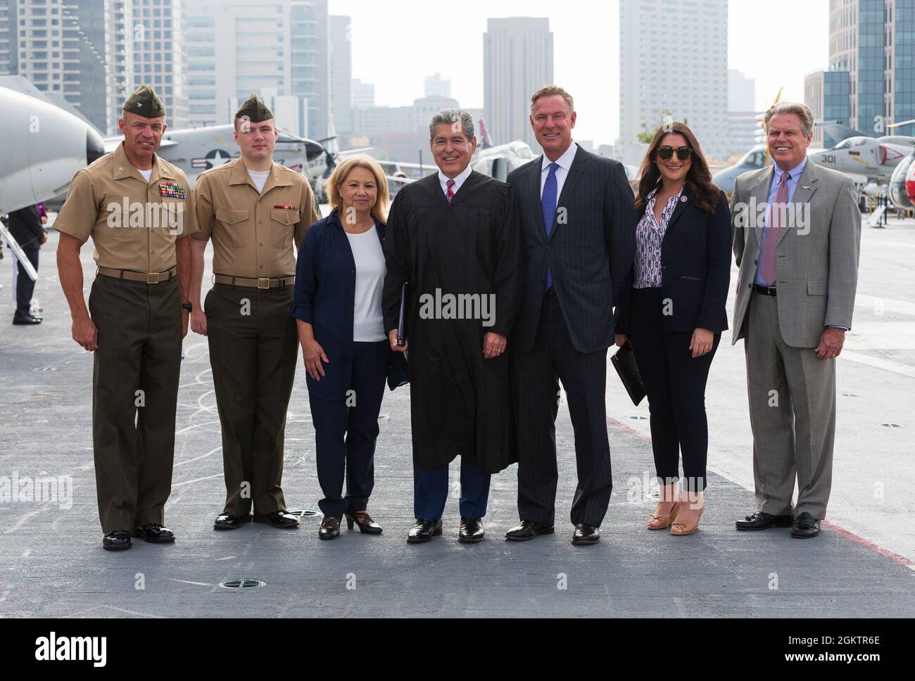 U.S. Marine Col. Daniel Whitley, left, the commanding officer of ...