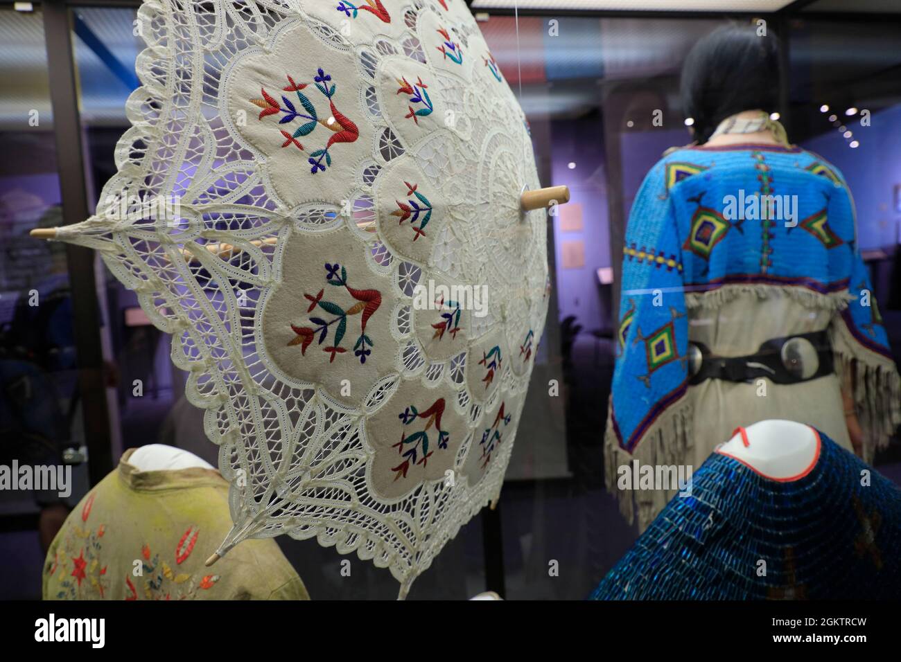 1890's Trade Cloth Dress of Lower Brule Sioux display in Akta Lakota ...