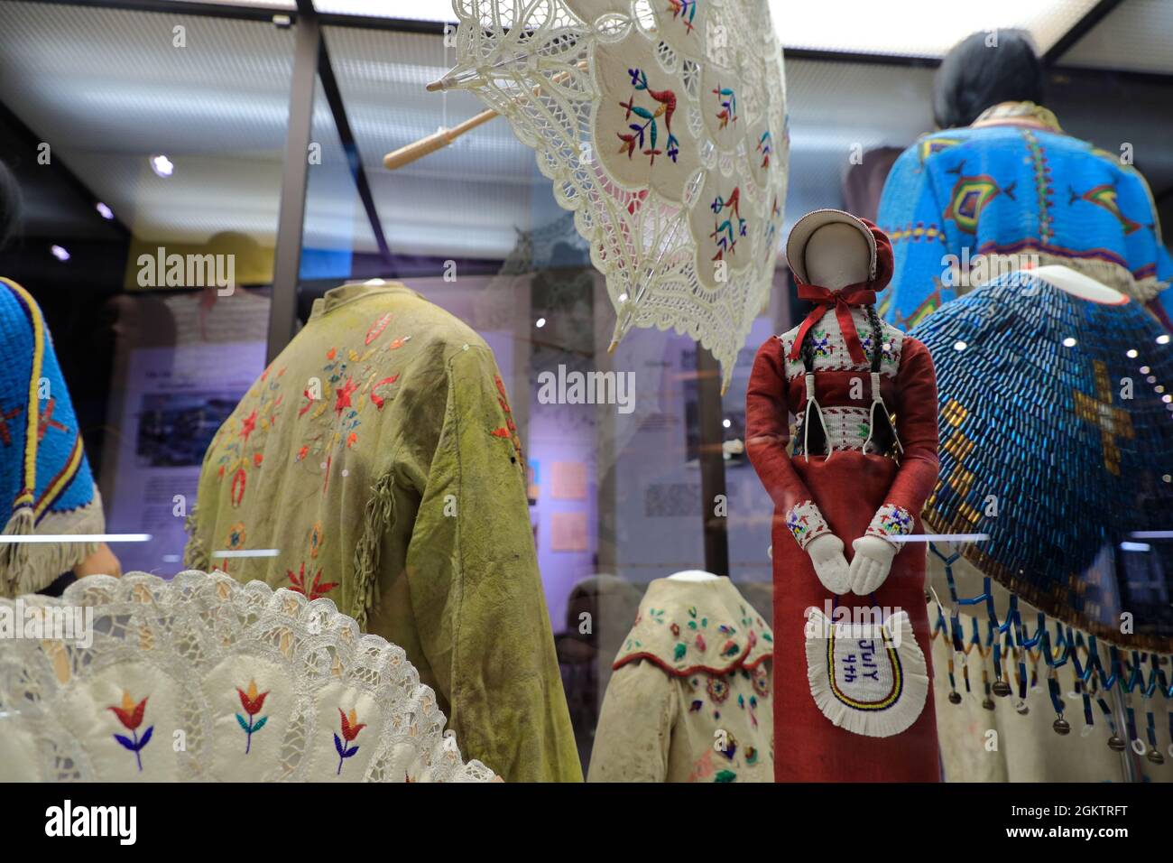 1890's Trade Cloth Dress of Lower Brule Sioux display in Akta Lakota ...