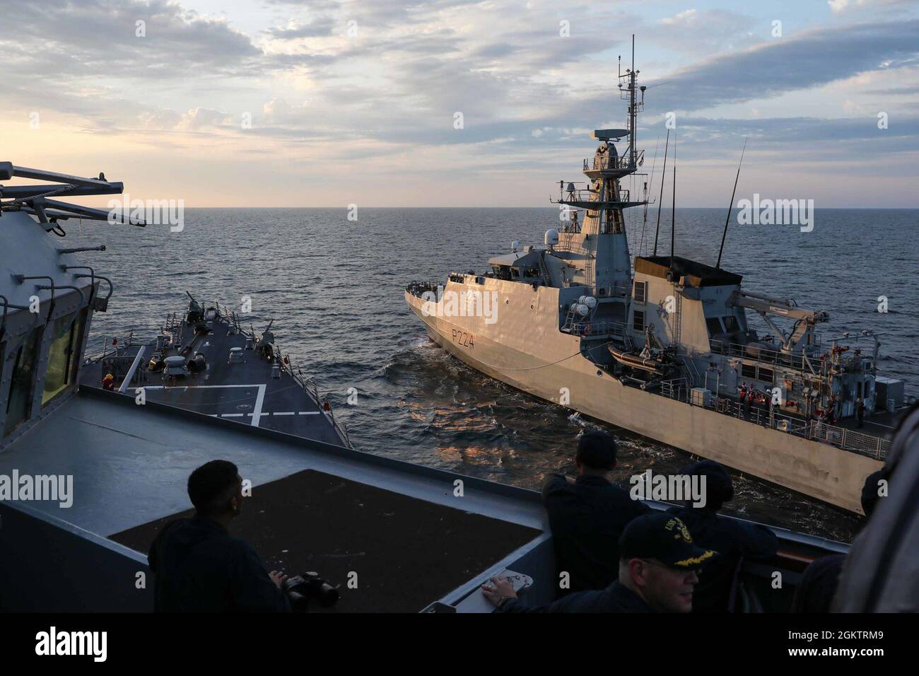 BLACK SEA (July 1, 2021) Sailors assigned to the Arleigh Burke-class ...