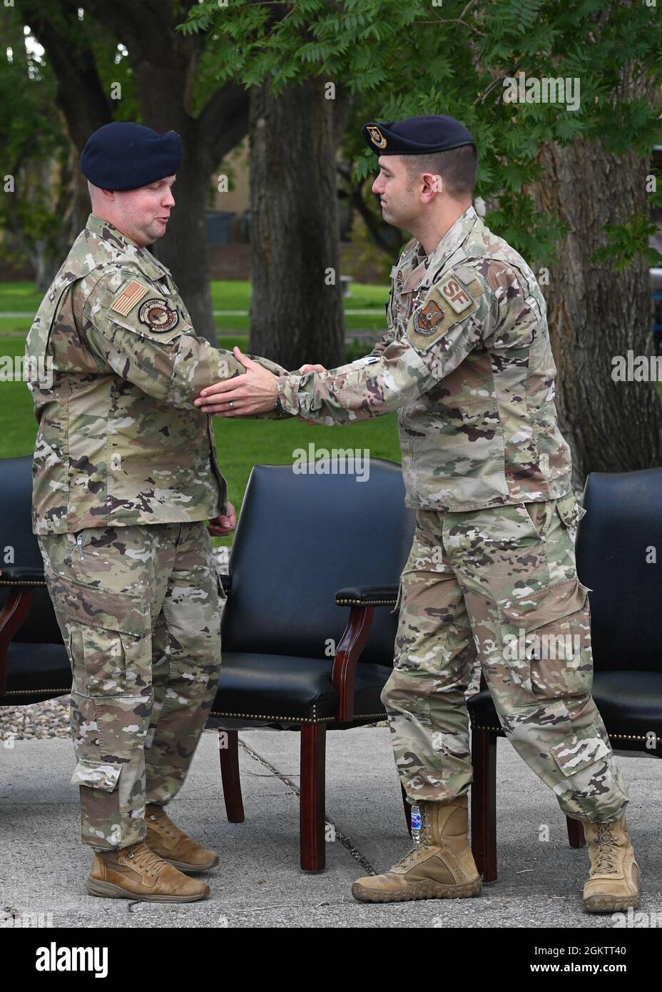 U.S. Air Force Lt. Col. Adam Morgan, incoming 377th Security Forces ...