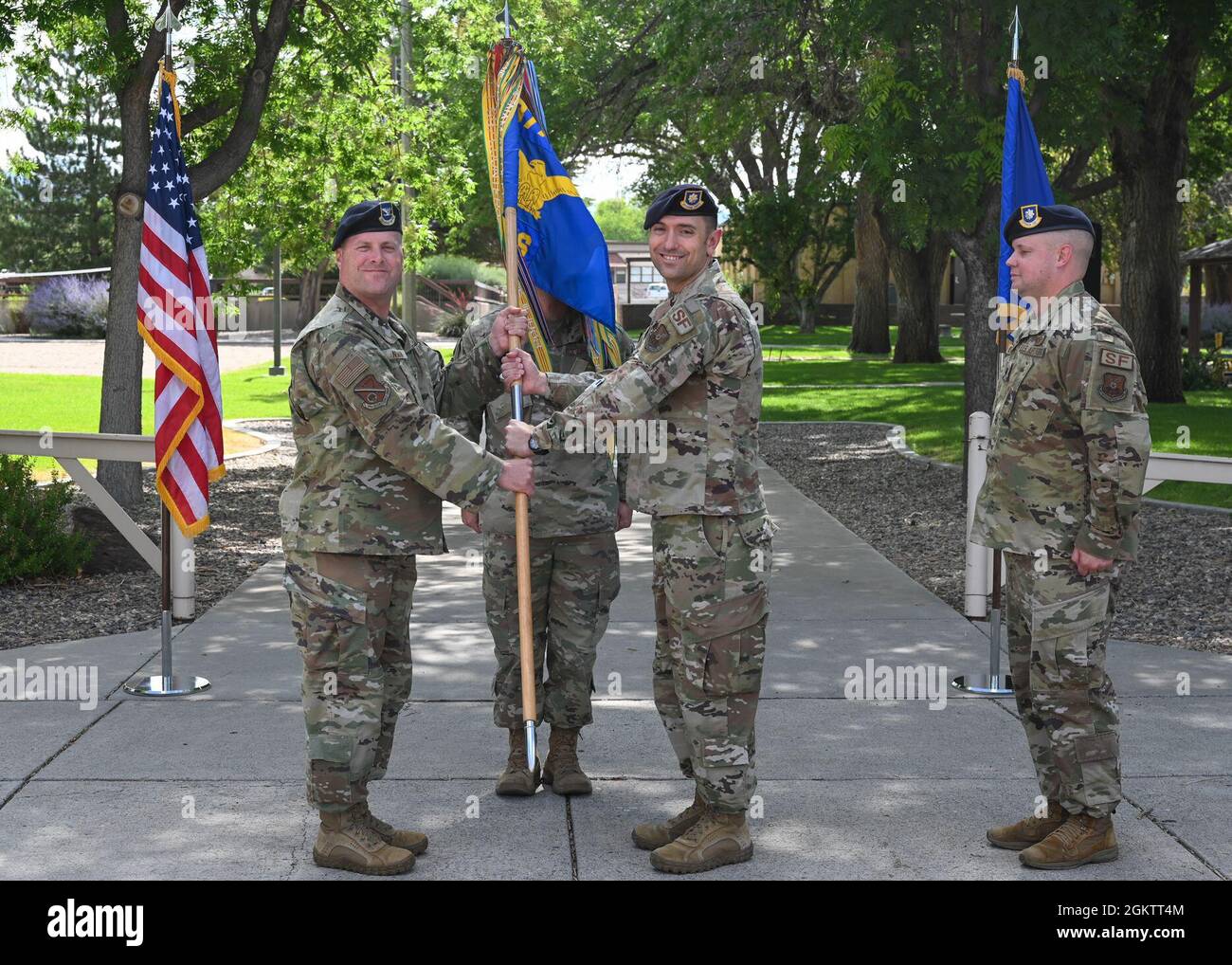U.S. Air Force Maj. Daniel Beaudoin (right), outgoing 377th Security ...