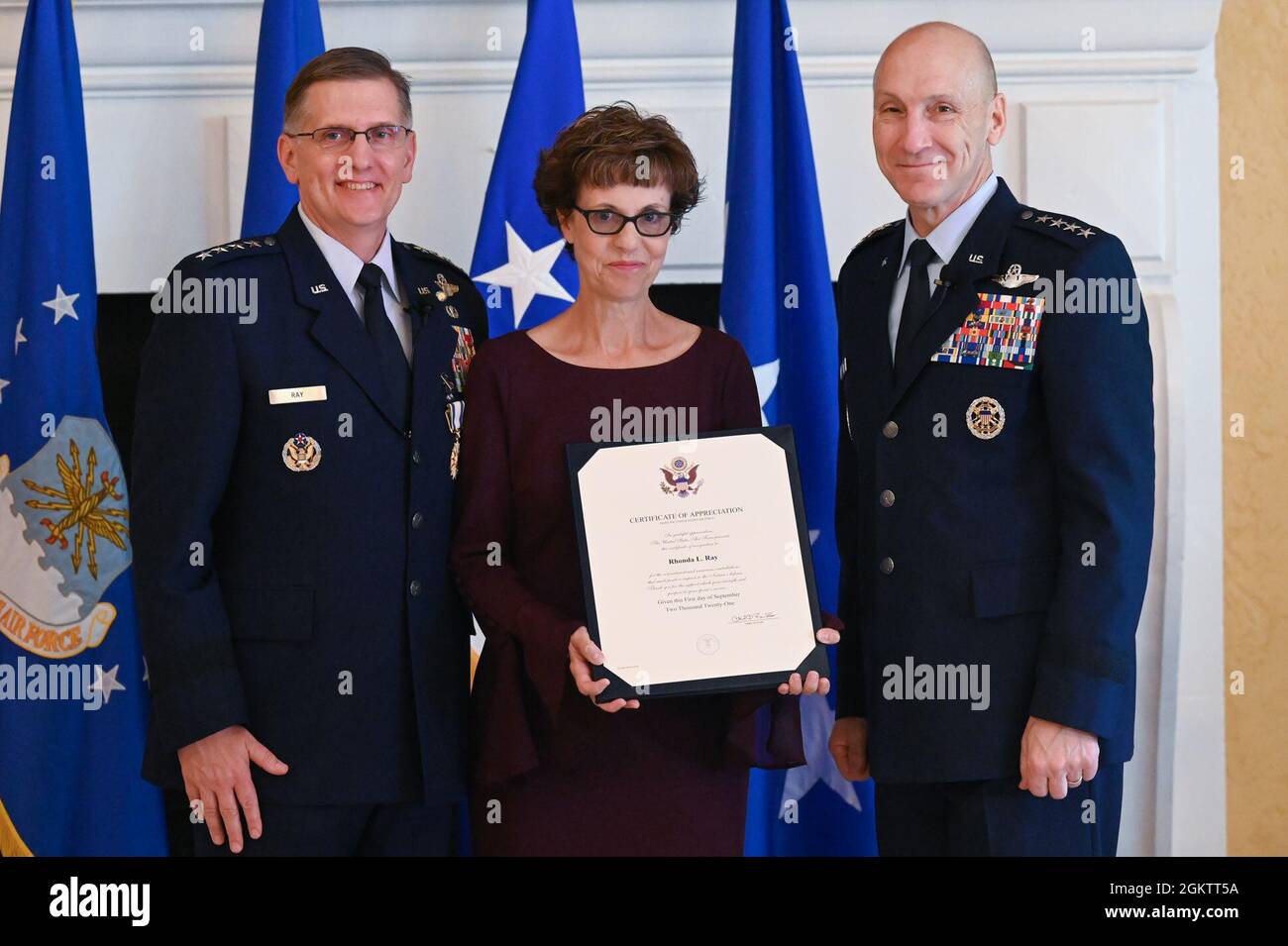 Rhonda L. Ray, wife of Gen. Tim Ray, left, commander of Air Force ...