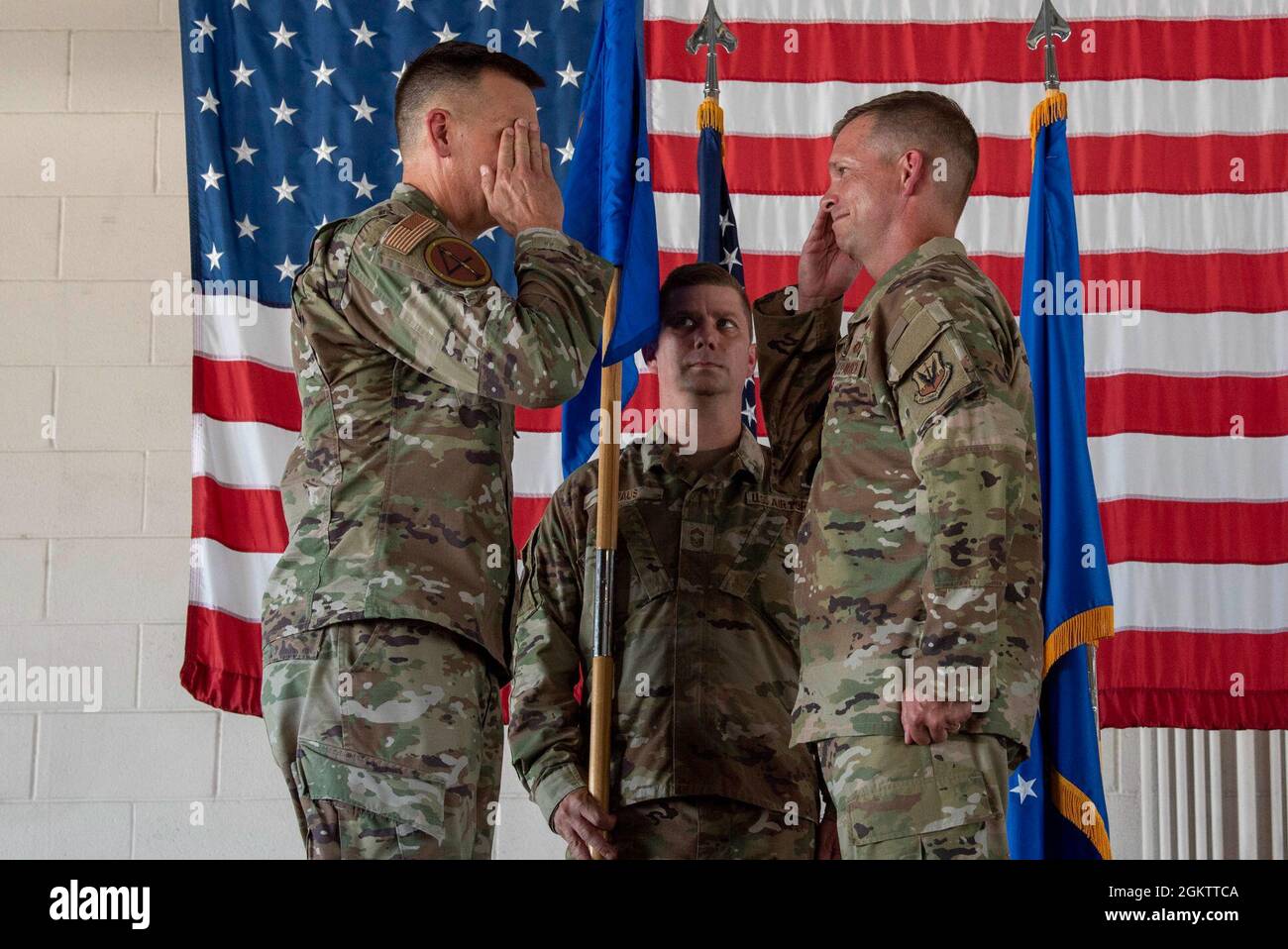 Col. Anthony Mullinax, right, outgoing 4th Mission Support Group ...