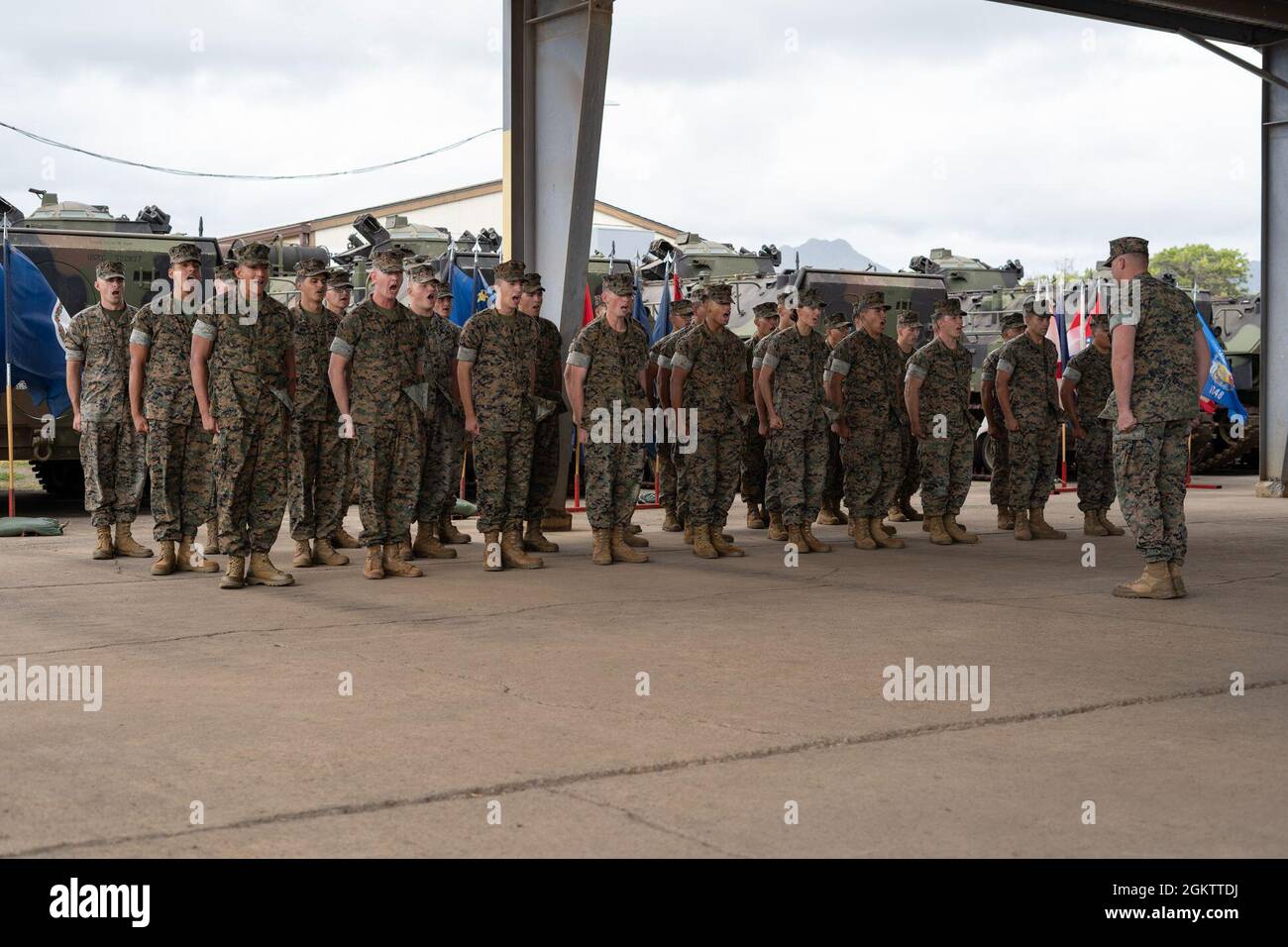 Marines with Combat Assault Company (CAC) stand in formation for final ...
