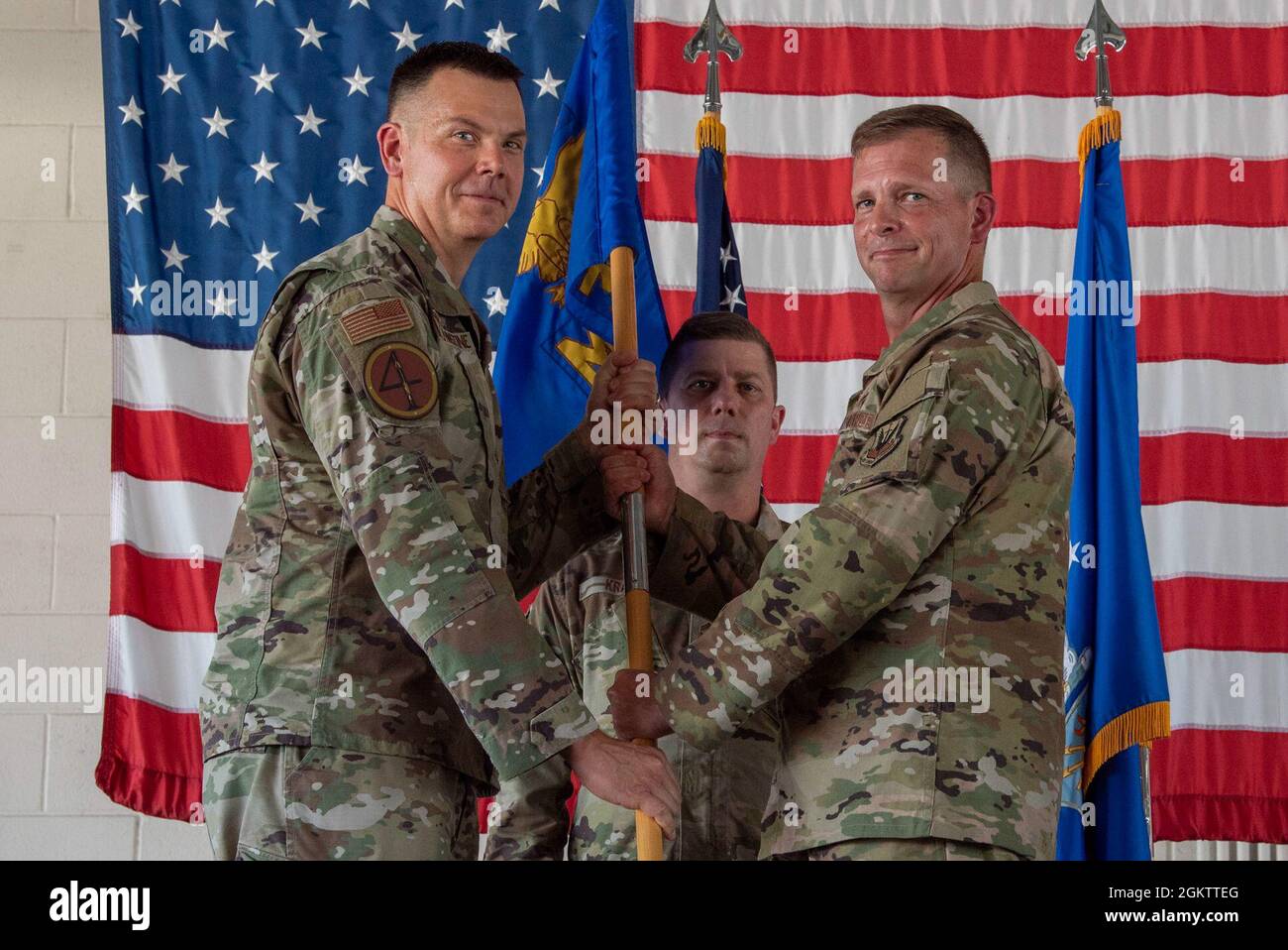 Col. Anthony Mullinax, right, outgoing 4th Mission Support Group ...