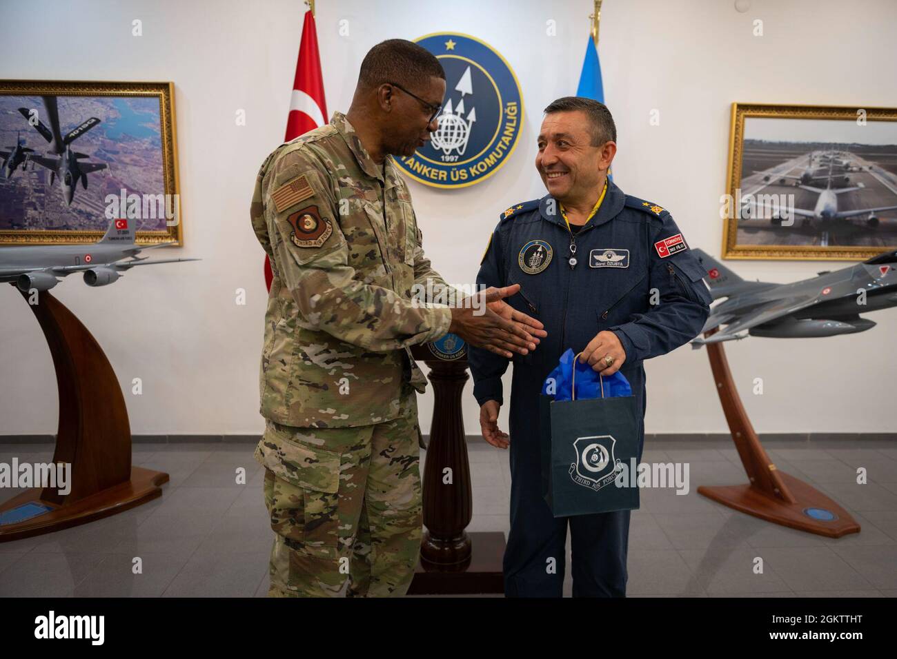 U.S. Air Force Maj. Gen. Randall Reed (left), Third Air Force commander ...