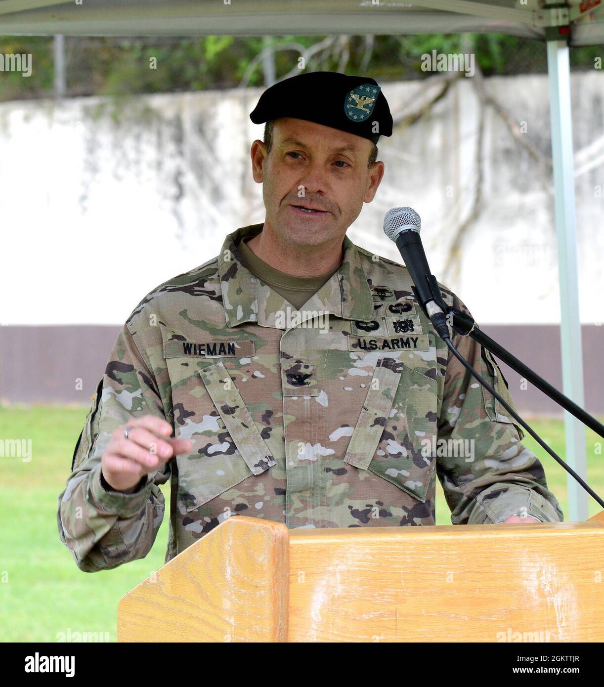 U.S. Army Col. Jason S. Wieman, outgoing commander, 30th Medical ...