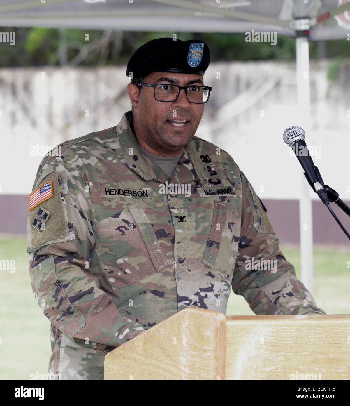 U.S. Army Col. Jordan V. Henderson III, 30th Medical Brigade commander ...