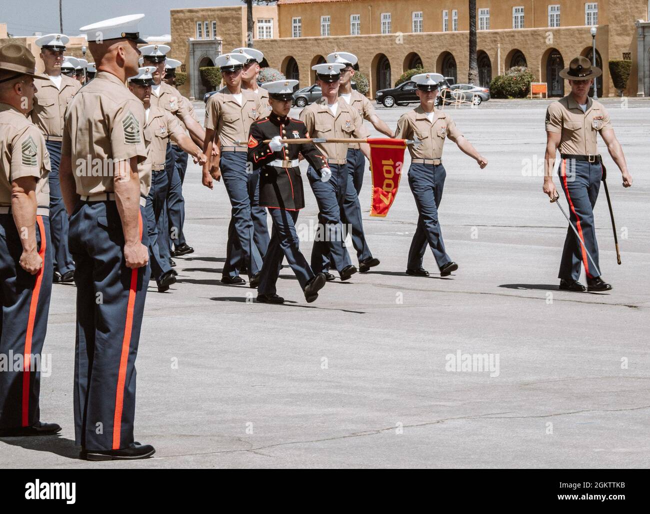U S Marines With Alpha Company 1st Recruit Training Battalion March