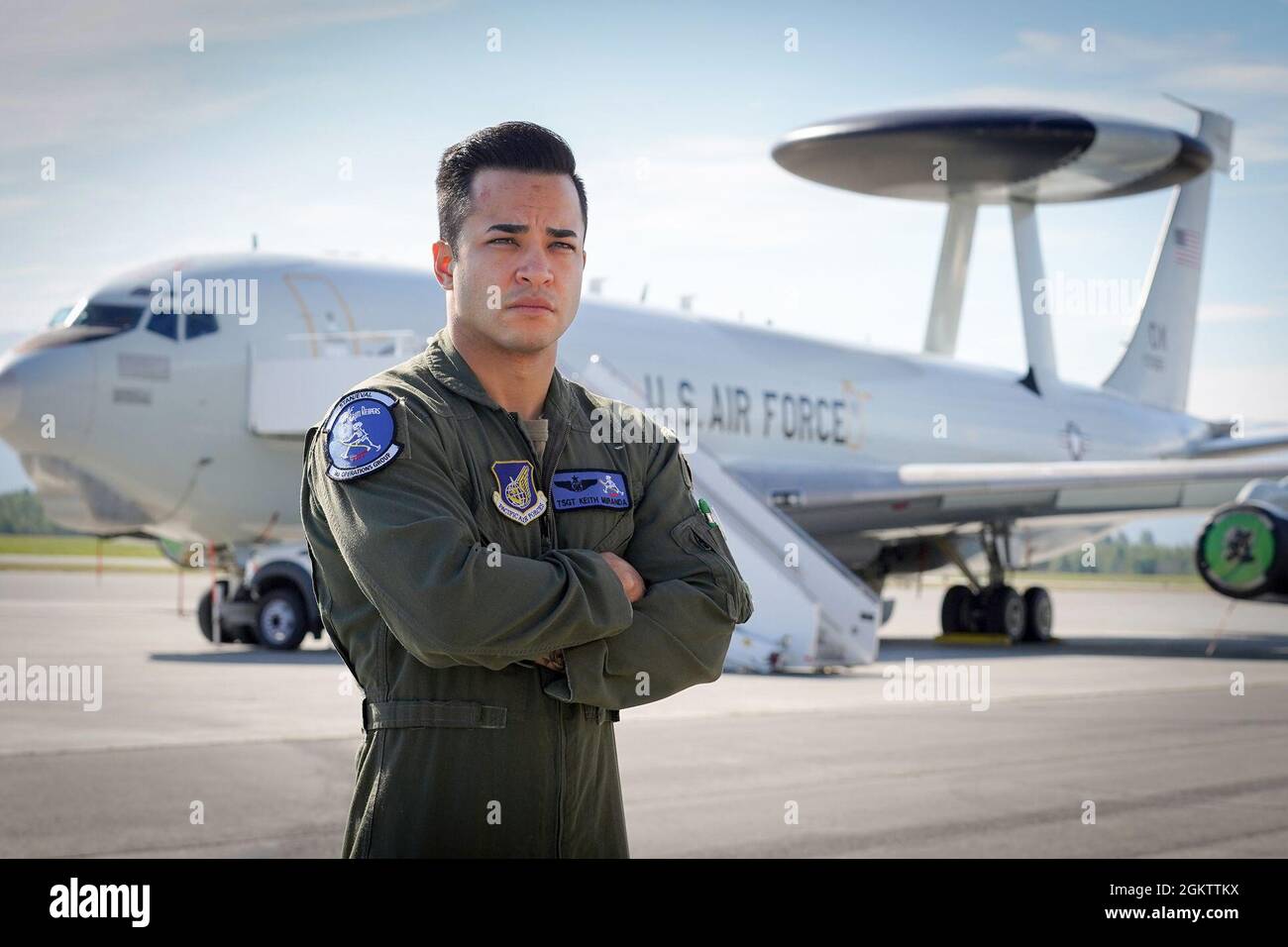 U.S. Air Force Tech. Sgt. Keith Miranda, a 962nd Airborne Air Control ...