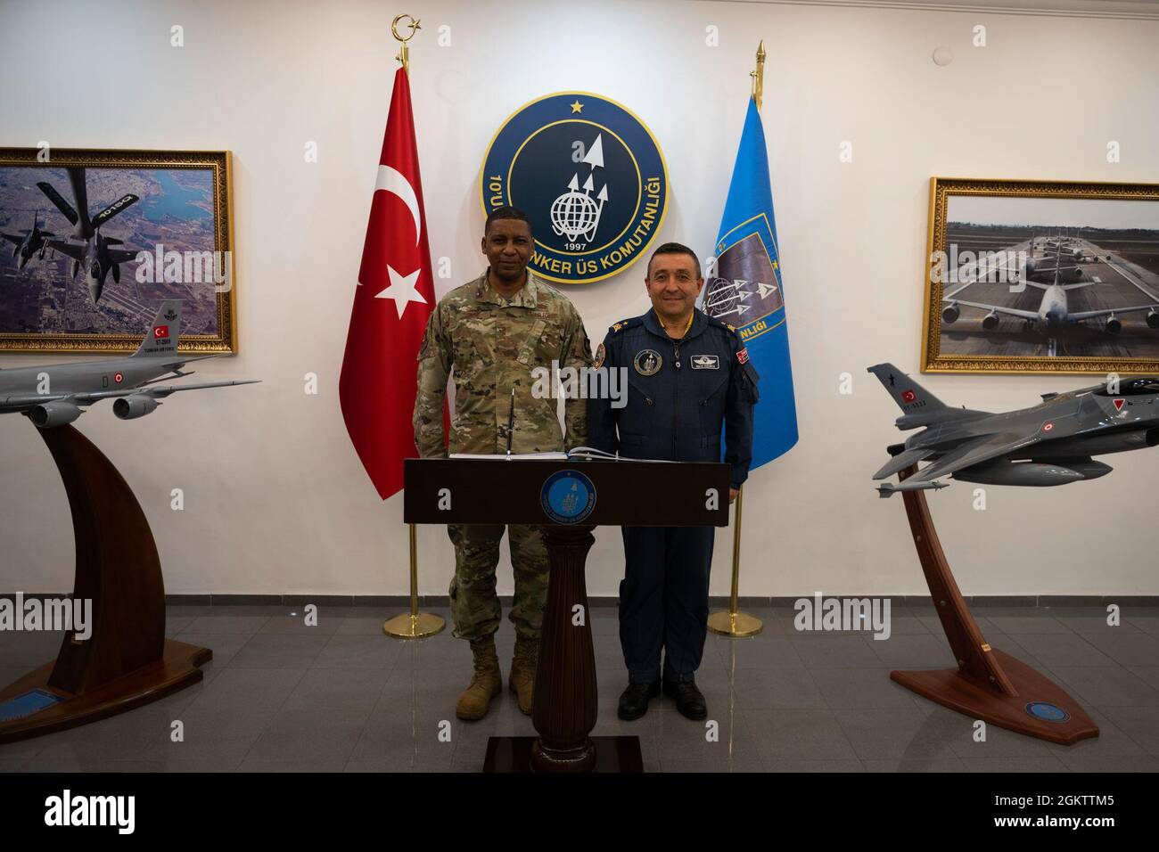 U.S. Air Force Maj. Gen. Randall Reed (left), Third Air Force commander ...