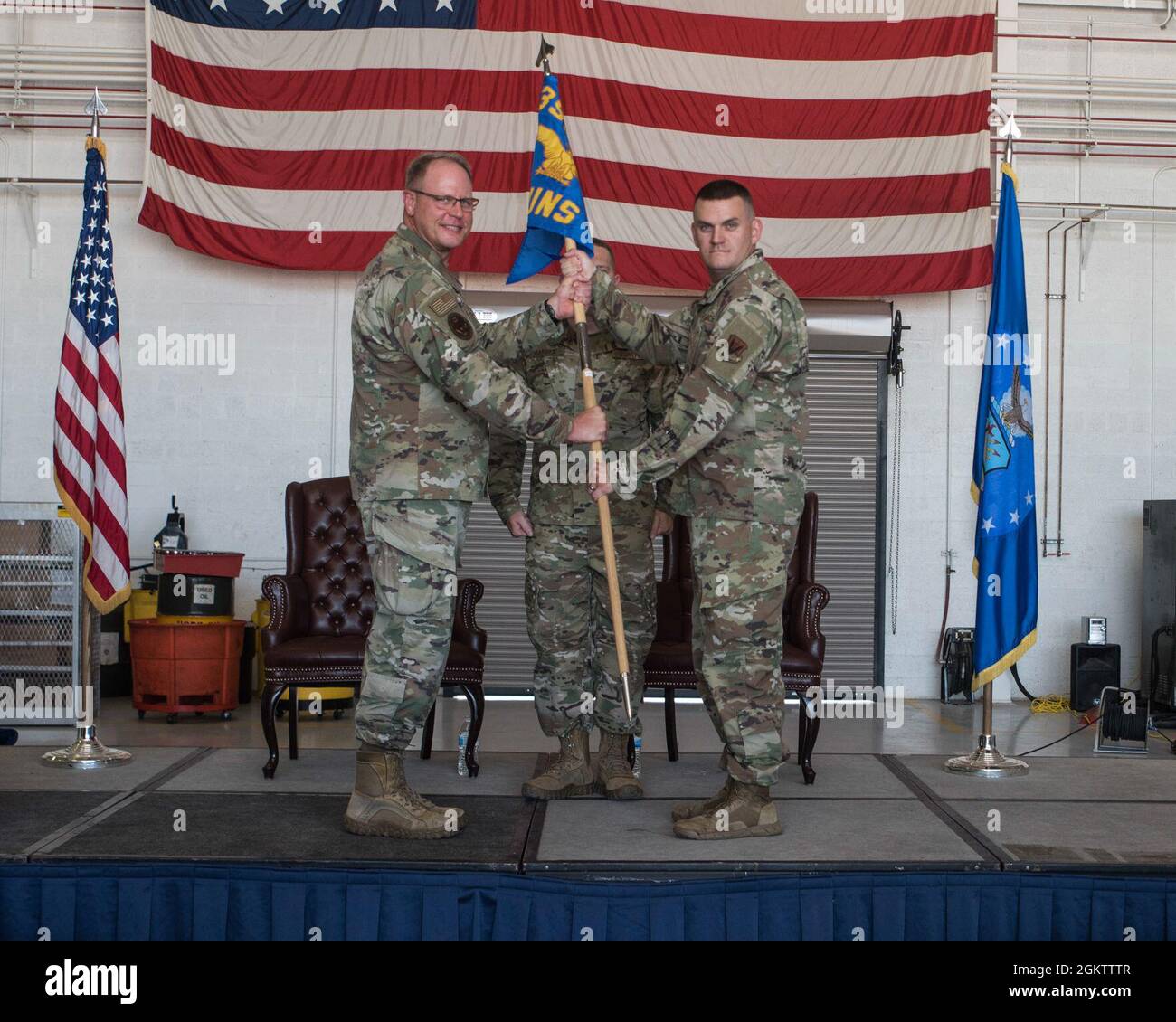 U.S. Air Force Col. Marc Walker, 355th Maintenance Group commander, and ...