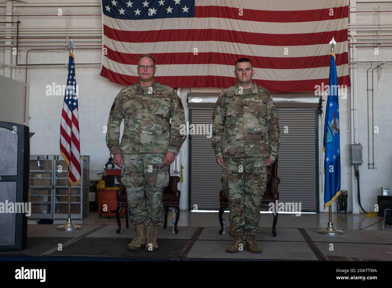U.S. Air Force Col. Marc Walker, 355th Maintenance Group commander, and ...