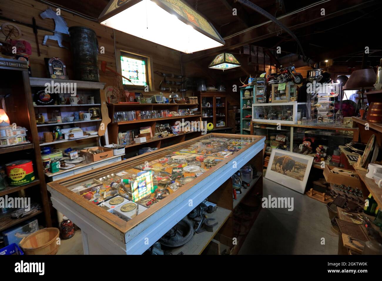 Interior of the antique shop in 1880 Town.Midland.South Dakota.USA ...