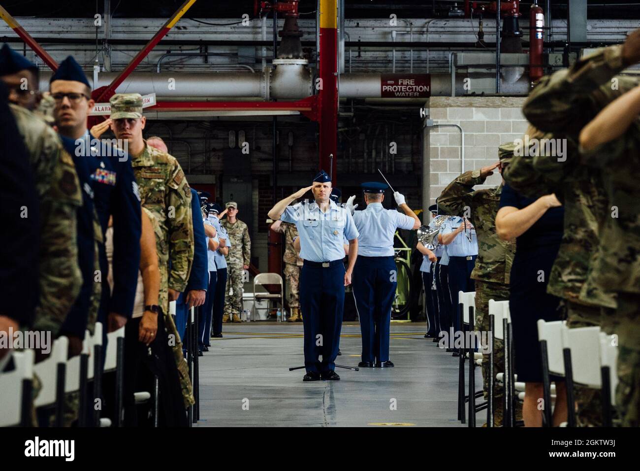 Col. Rob Lowe, 375th Air Mobility Wing vice-commander, renders a salute ...