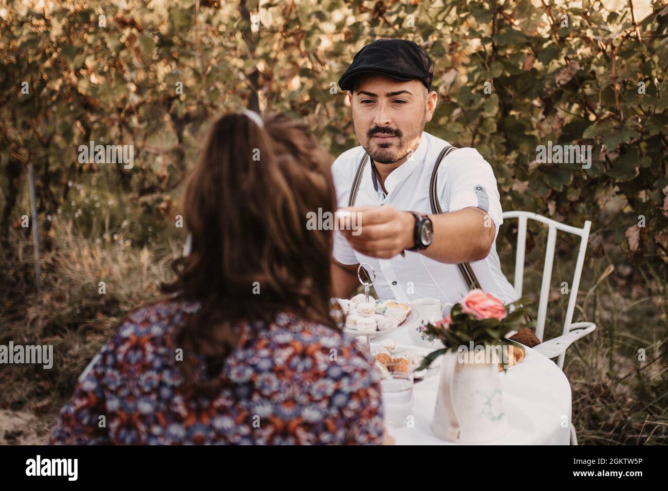 Man sitting in the field Stock Photo - Alamy