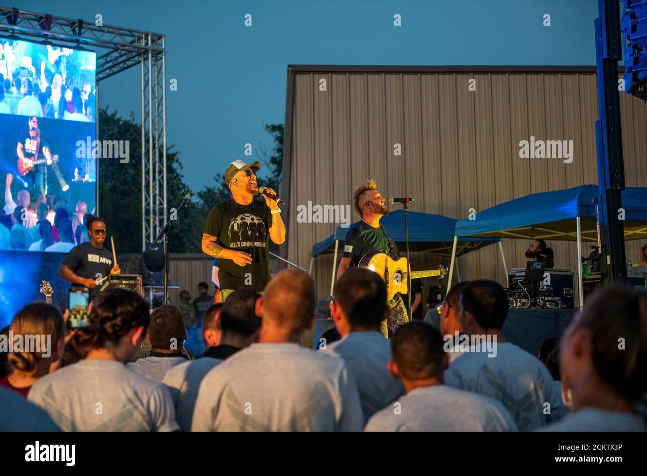 The band LOCASH performs during the USO Summer Tour, July 1, 2021, at ...