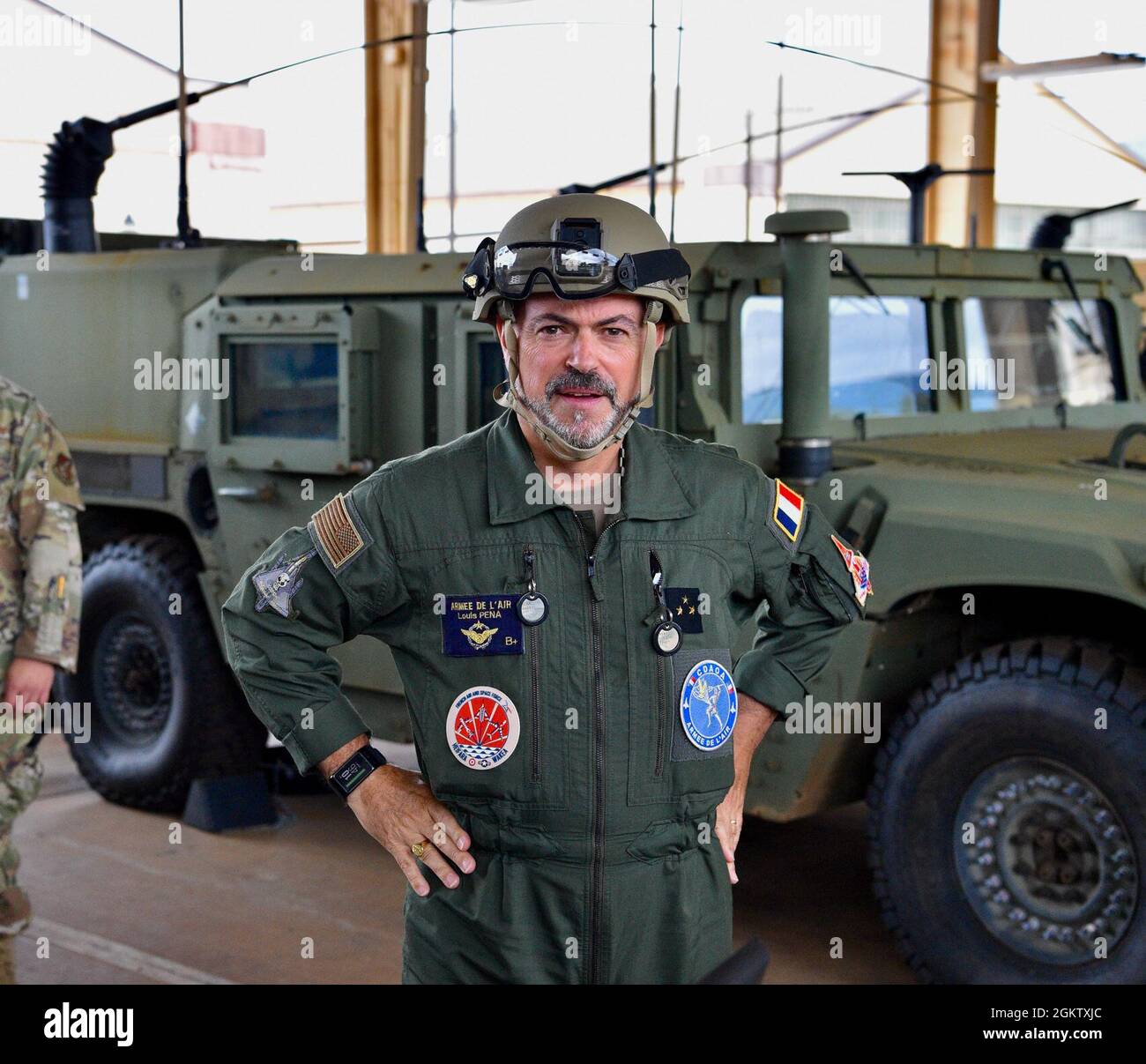 French Air Force Gen. Louis Pena, talks with the members from the 25th ...