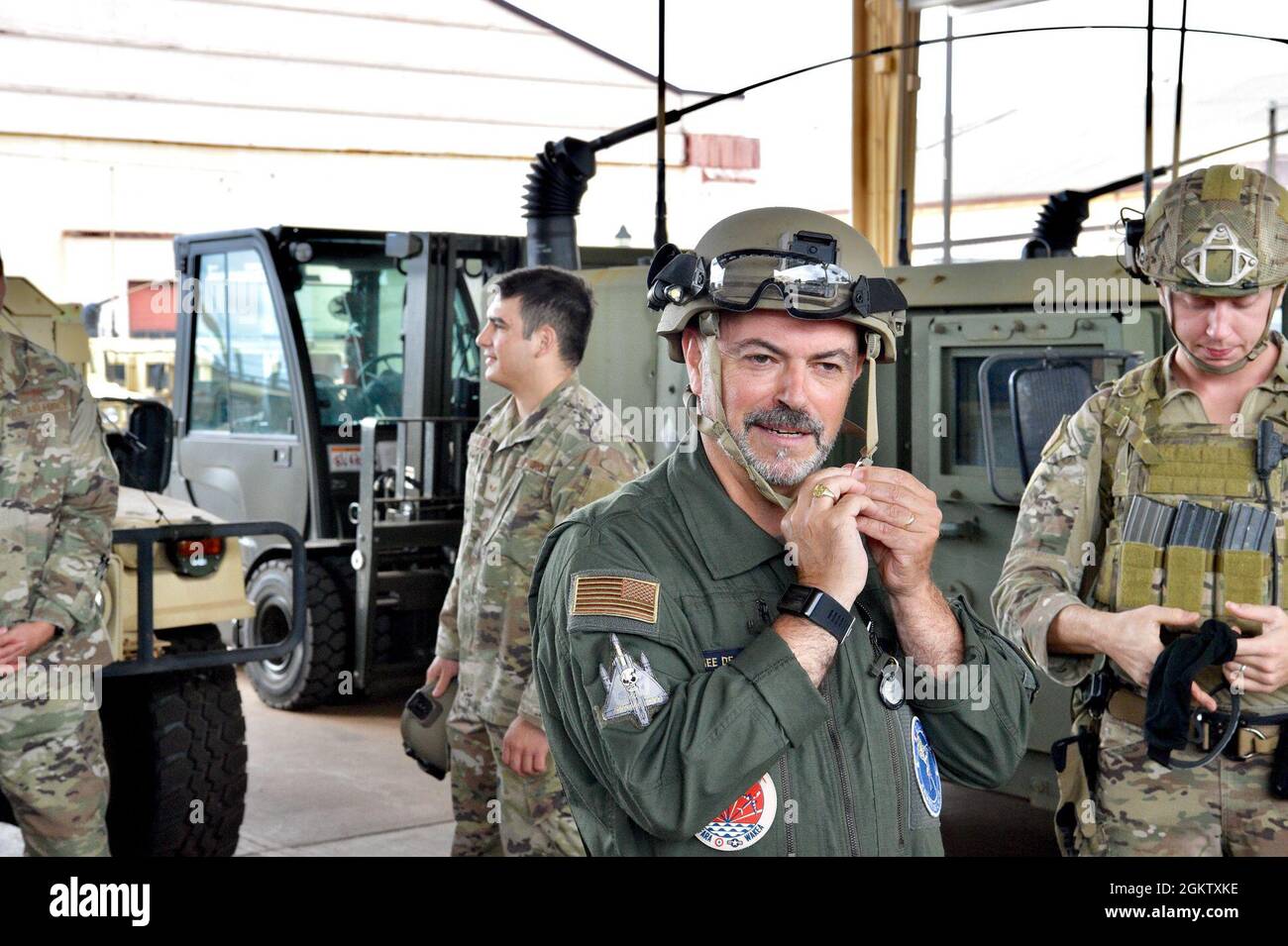 French Air Force Gen. Louis Pena, talks with the members from the 25th ...