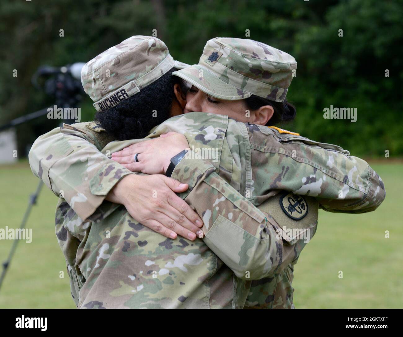 U.S. Army Lt. Col. Christina M. Buchner (left) and Lt. Col. Casey ...
