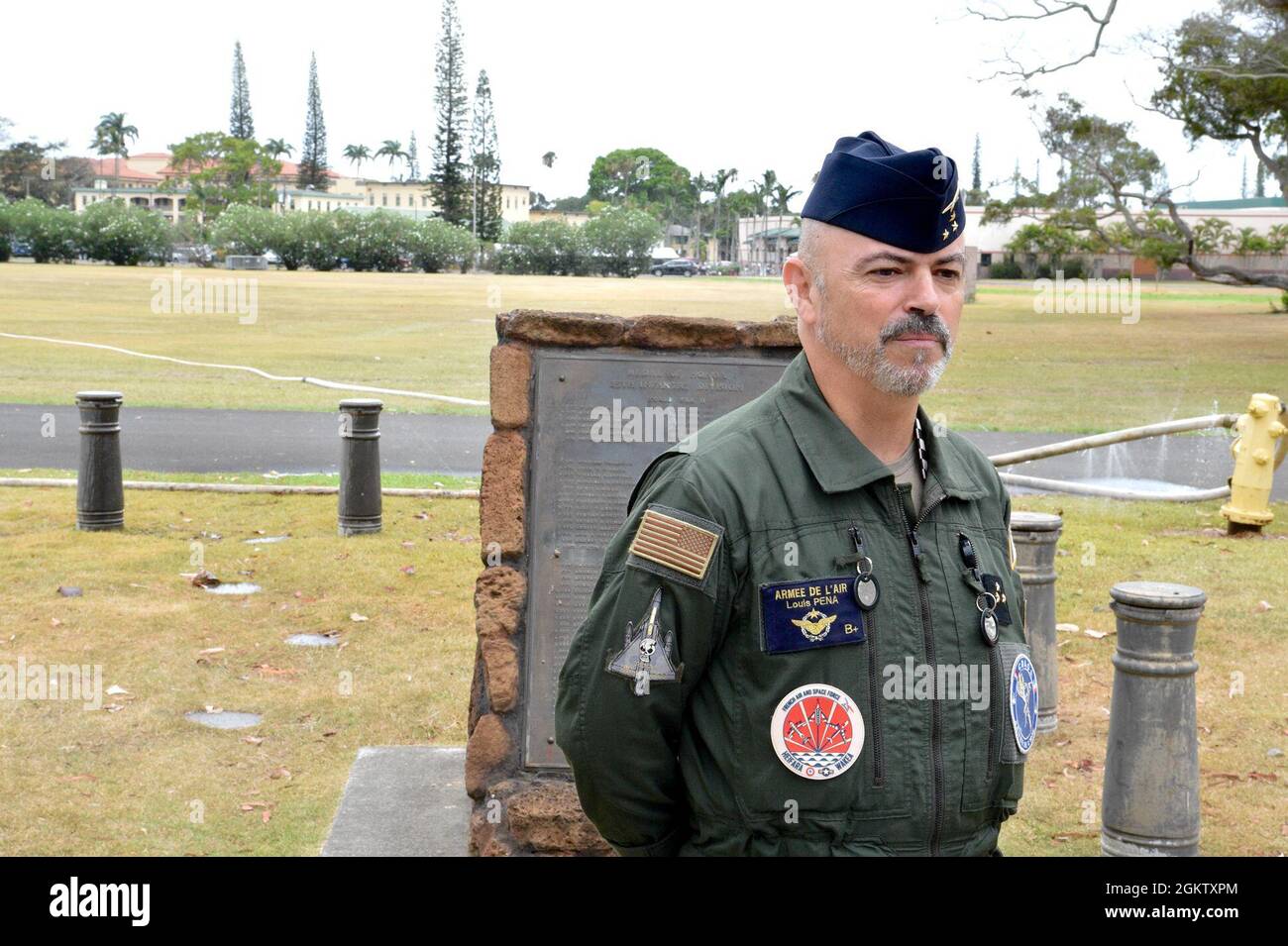 French Air Force Gen. Louis Pena, talks with the members from the 25th ...