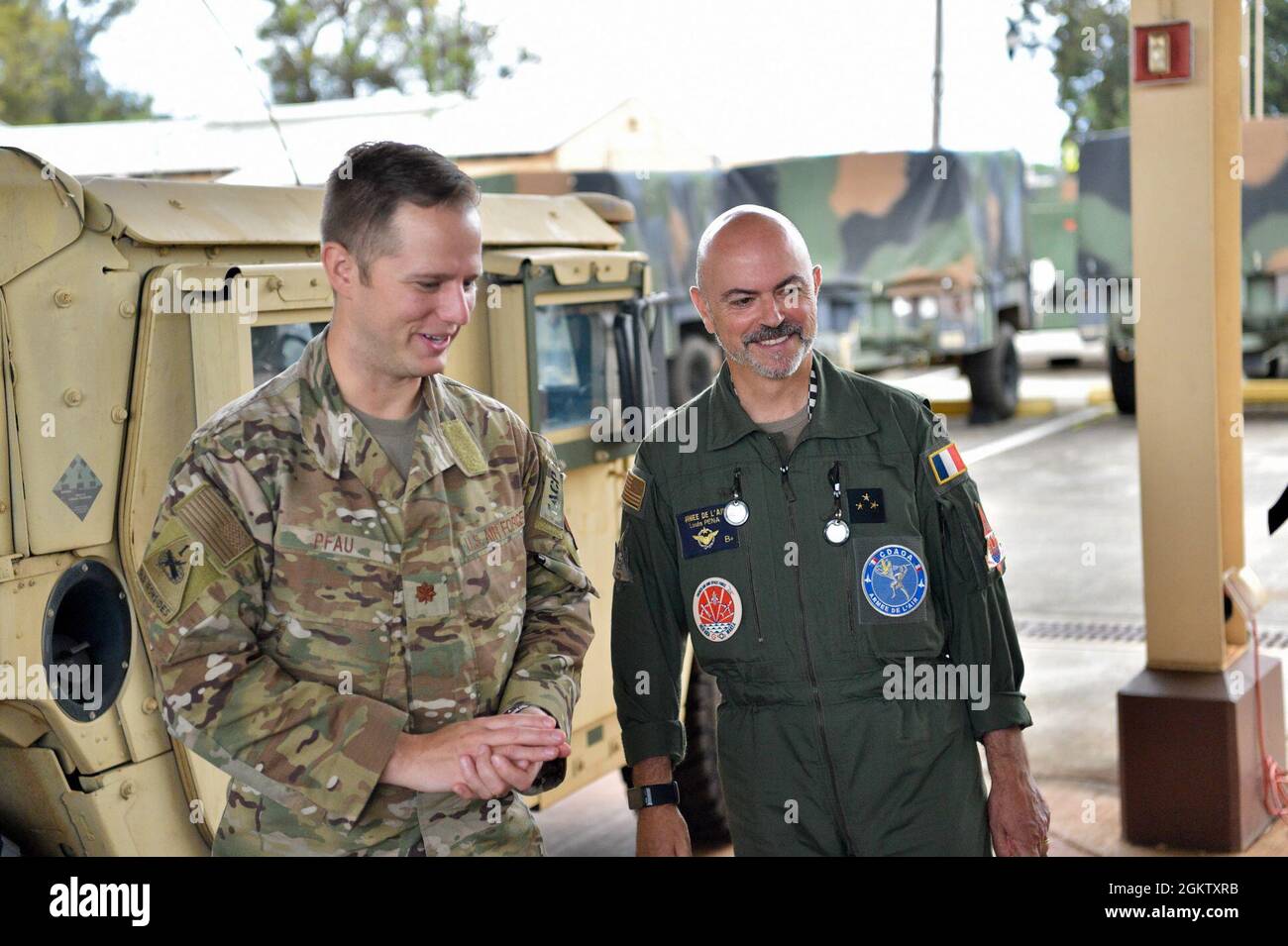 French Air Force Gen. Louis Pena, talks with the members from the 25th ...