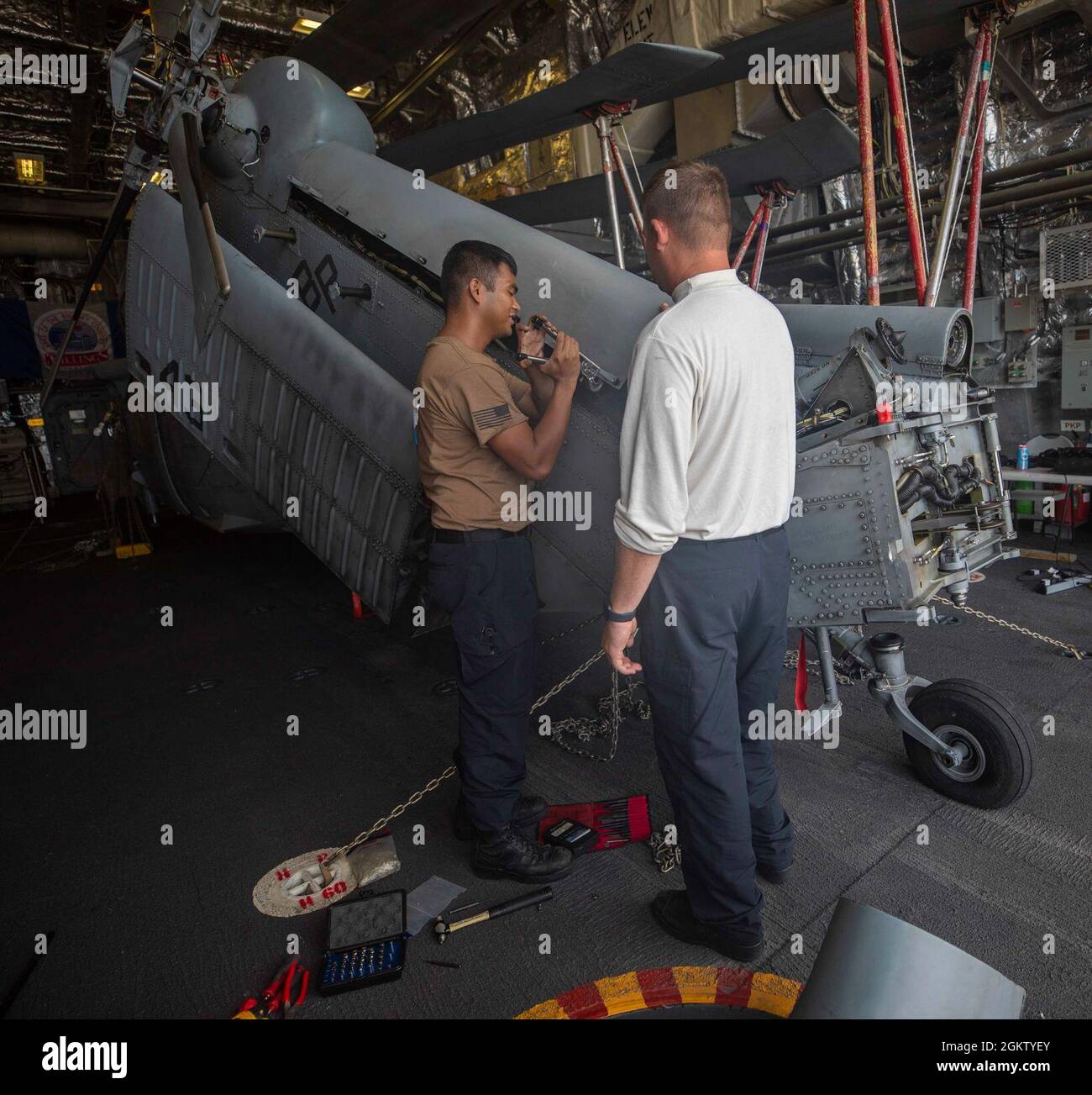 ATLANTIC OCEAN (July 2, 2021) Aviation Structural Mechanic 2nd Class ...