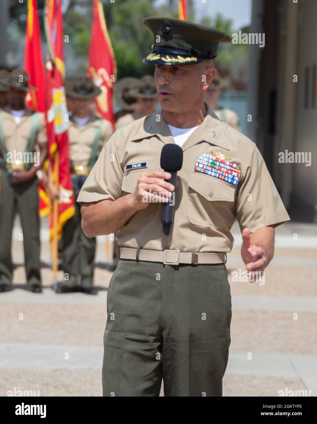 U.S. Marine Corps Col. Matthew J. Palma, the outgoing commanding ...