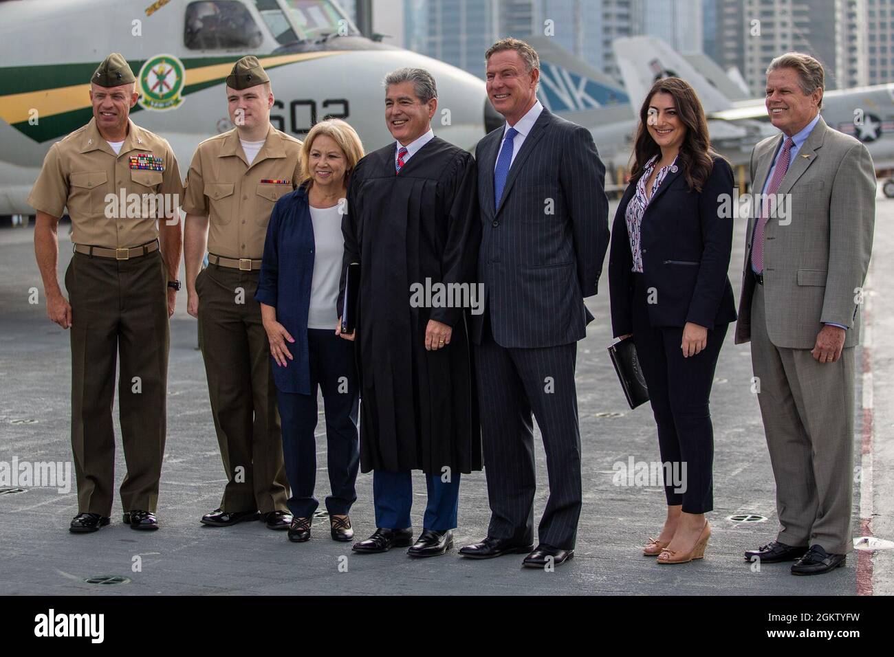 U.S. Marine Col. Daniel Whitley, left, the commanding officer of ...