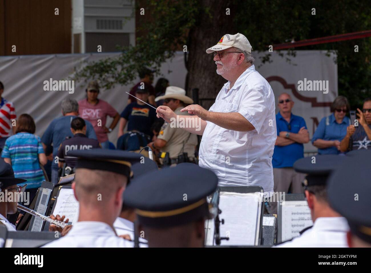 Retired U.S. Army Chief Warrant officer 4 Charles Booker, bandmaster for 5th Army Band from 1972 ...
