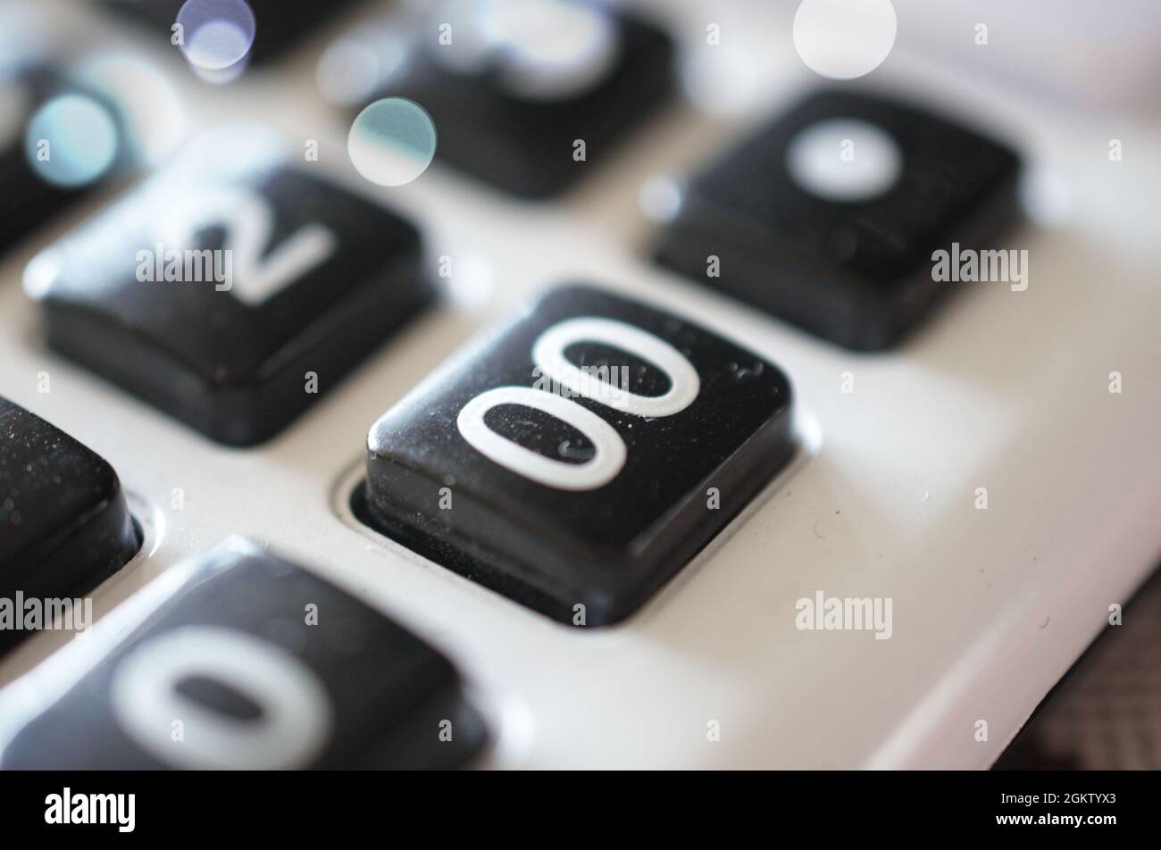 Simple Calculator with big buttons, numbers close up Stock Photo - Alamy