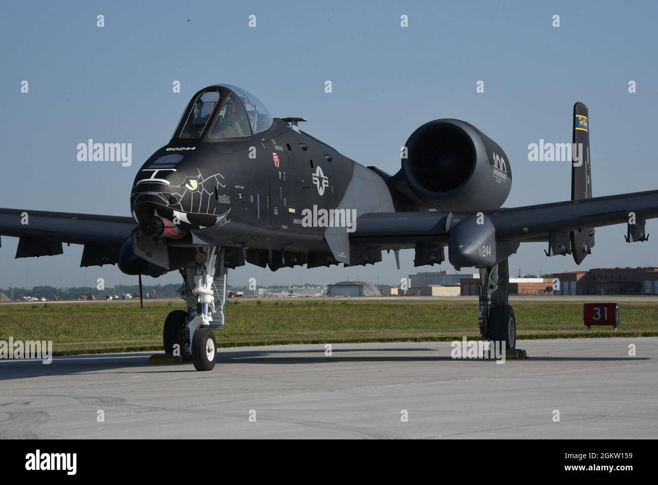 A black and grey U.S. Air Force A-10 Thunderbolt II from the Indiana ...
