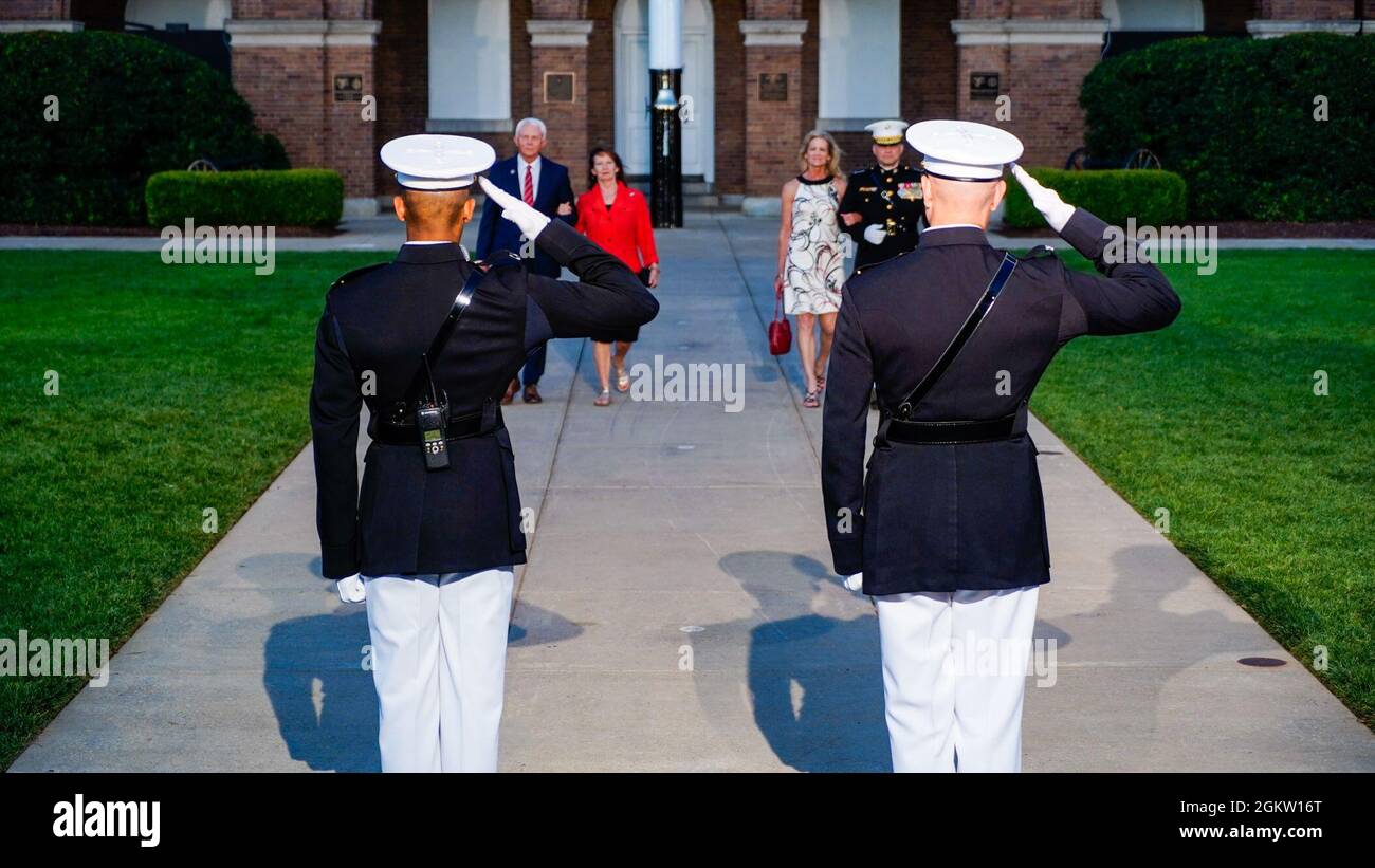 Captain Ryan Davis, protocol officer, Marine Barracks Washington, and ...