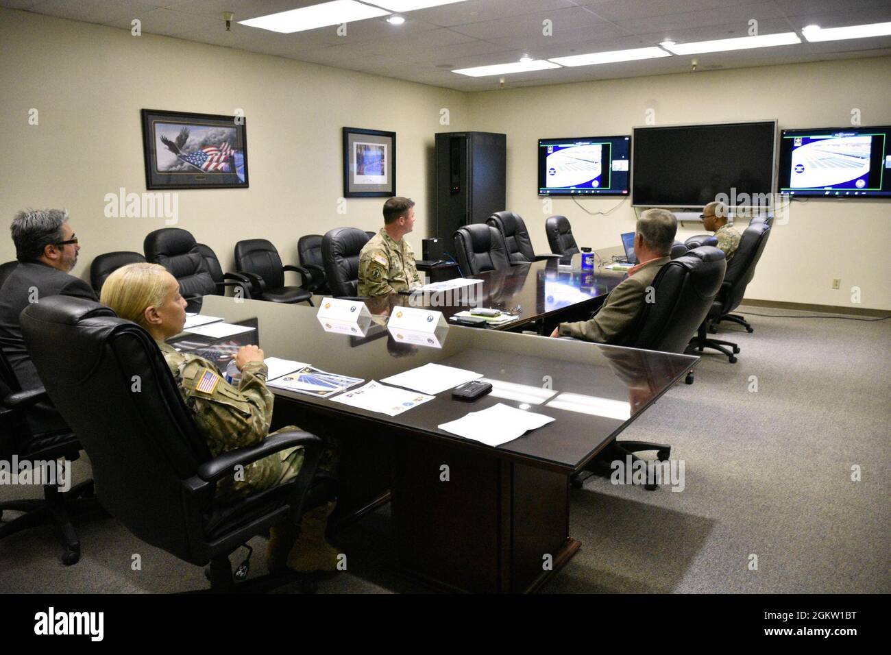 A team from Fort Hunter Liggett, California briefed Andrew Mayock ...