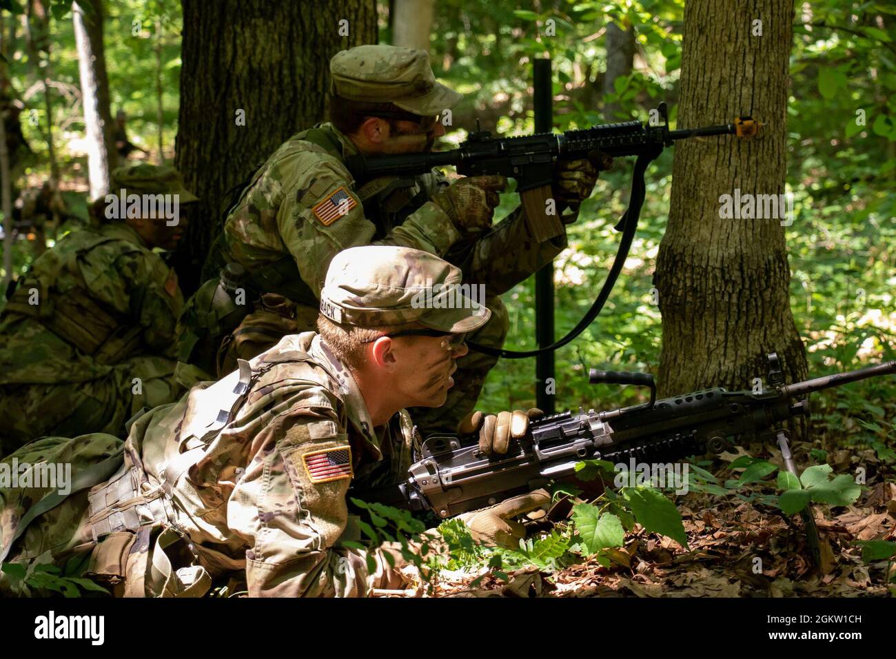 Cadets from 3rd Regiment Advanced Camp engage the enemy during a raid ...