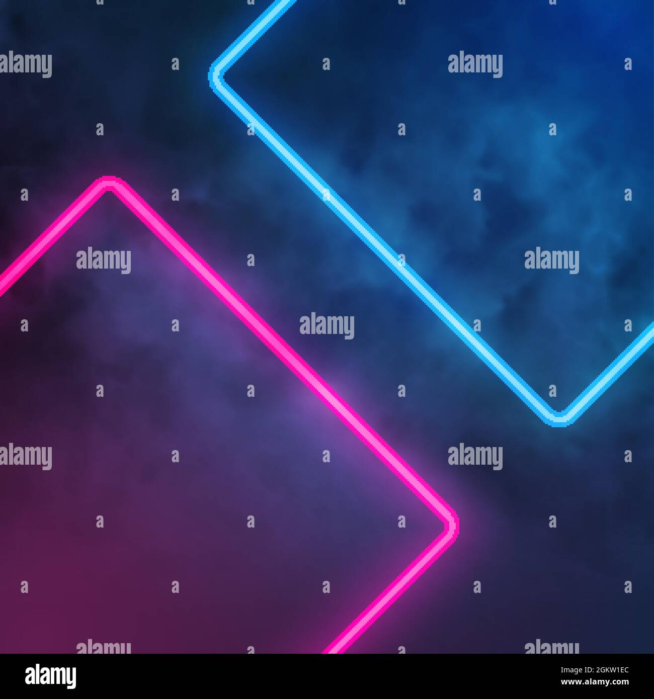 Neon light rectangle smoke effect vector background. Neon illustration ...