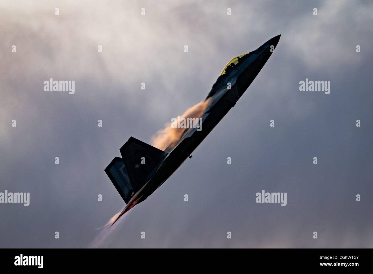 U.S. Air Force Maj. Josh Gunderson, F-22 Demo Team commander, performs ...