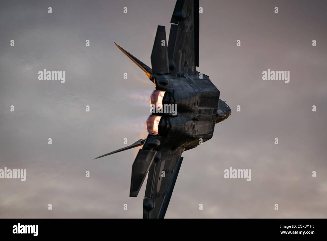 U.S. Air Force Maj. Josh Gunderson, F-22 Demo Team commander, performs ...