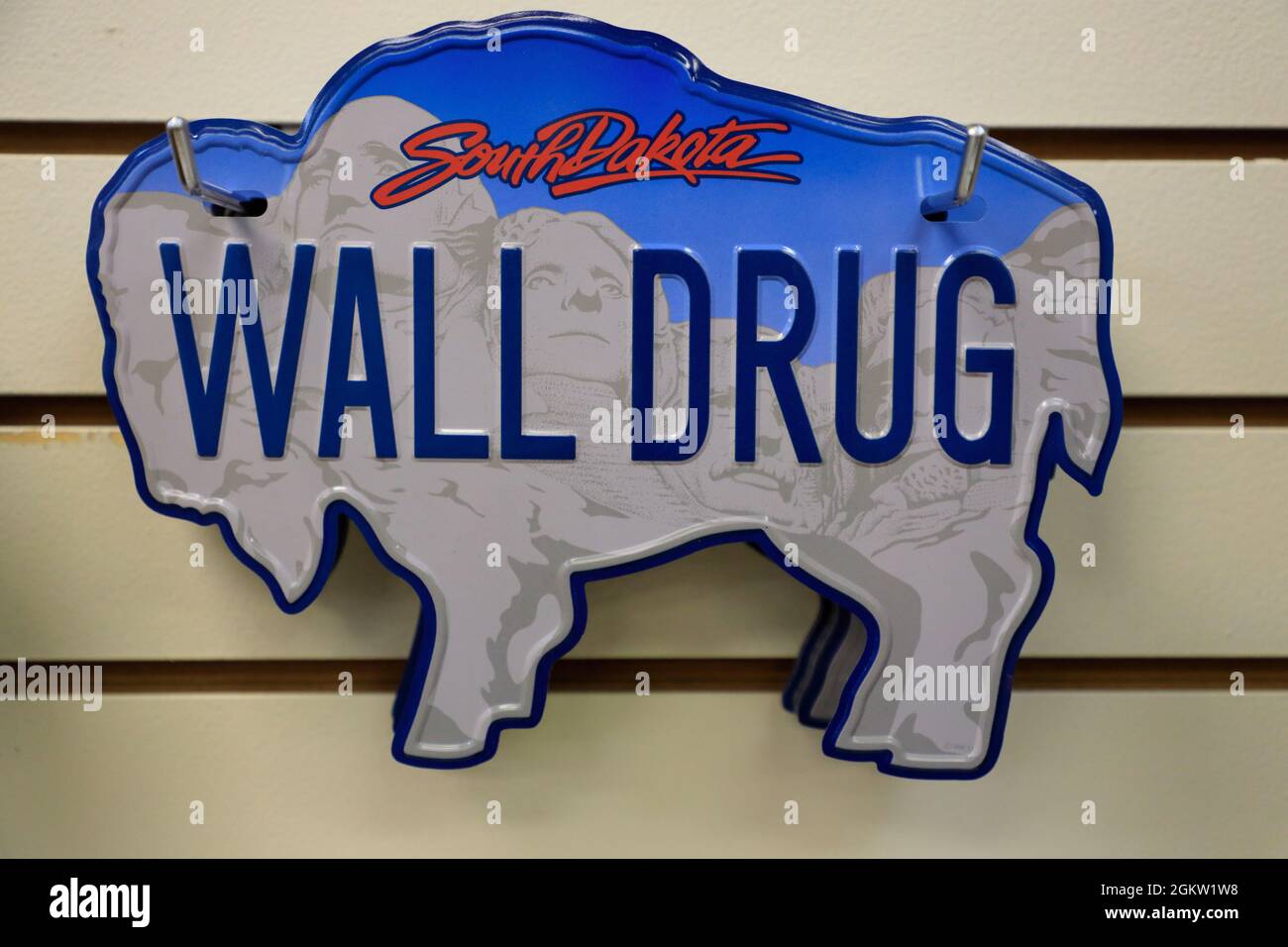 Bison shaped decorating license plate with South Dakota Wall Drug for ...