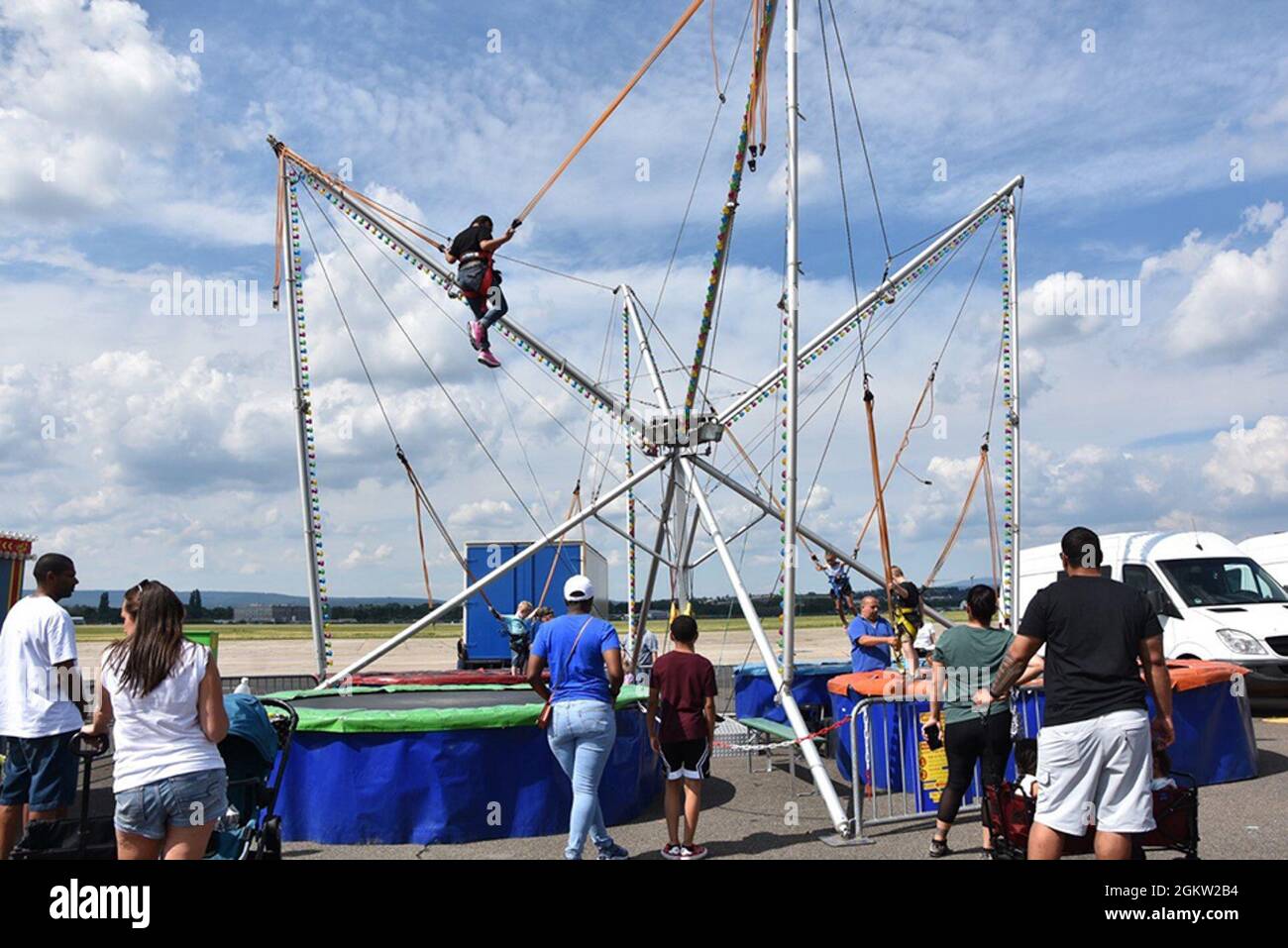 The bungee jump was a popular ride at the fest Stock Photo - Alamy