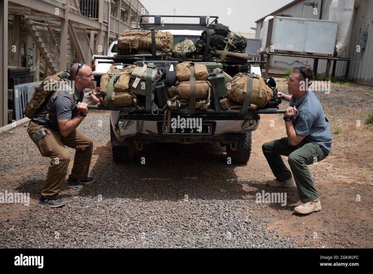 U.S. Airmen assigned to the Special Operations Task Force-East Africa ...