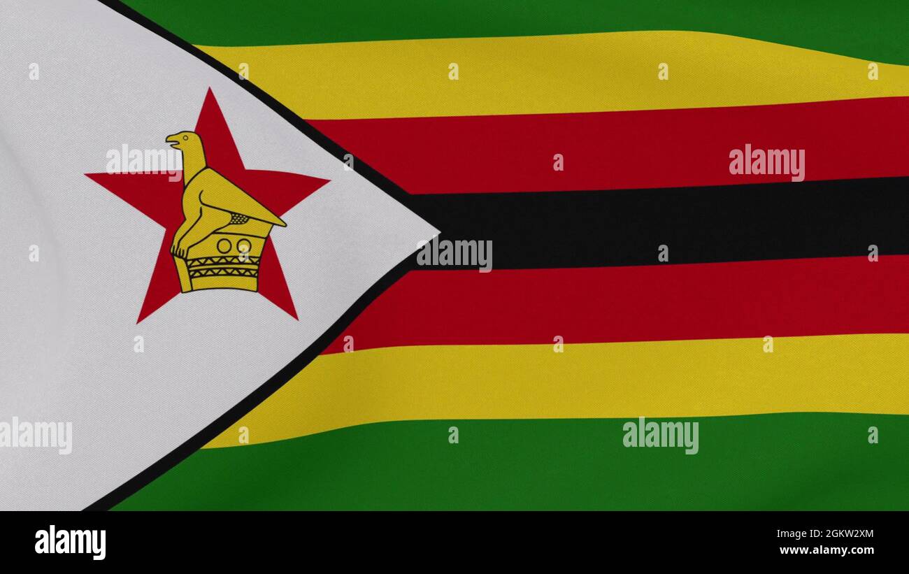 flag Zimbabwe patriotism national freedom, 3D illustration Stock Photo ...