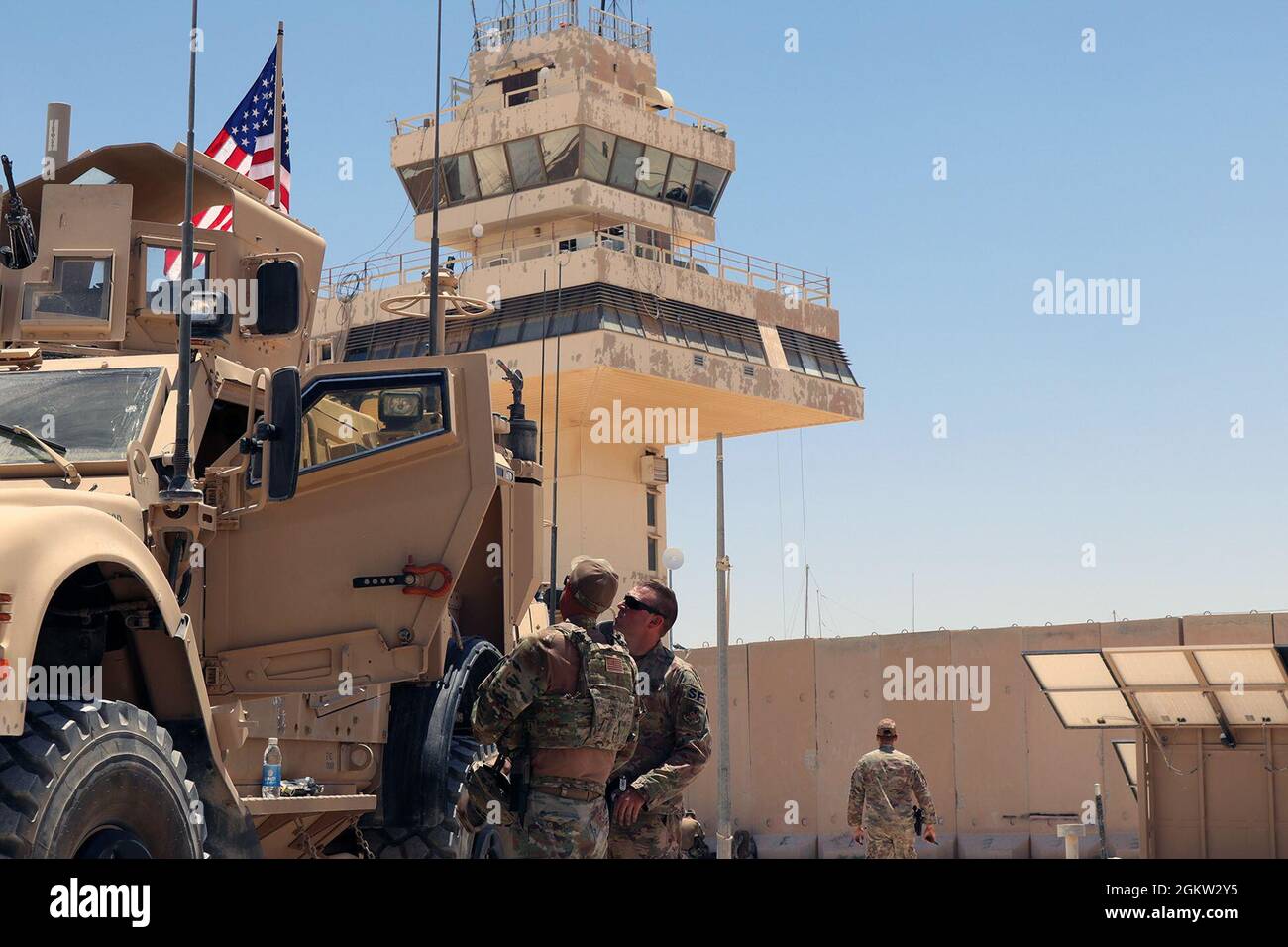 Airmen with the Security Forces Flight, 443d Expeditionary Squadron ...