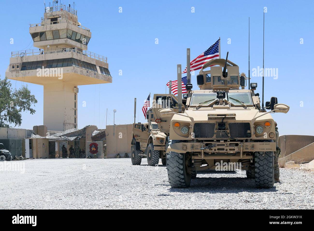 Airmen with the Security Forces Flight, 443d Expeditionary Squadron ...
