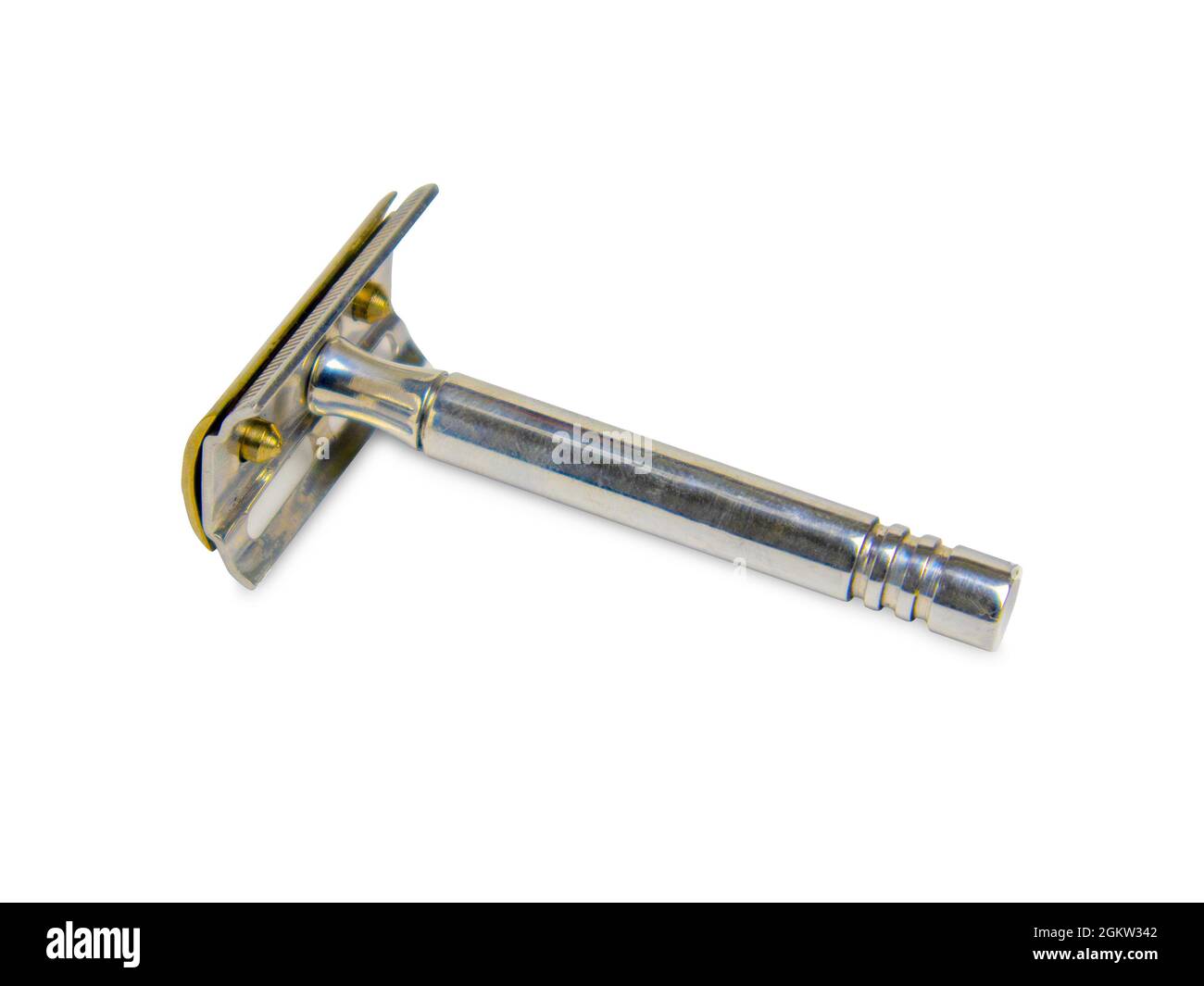 Vintage safety razor isolated on white background Stock Photo - Alamy