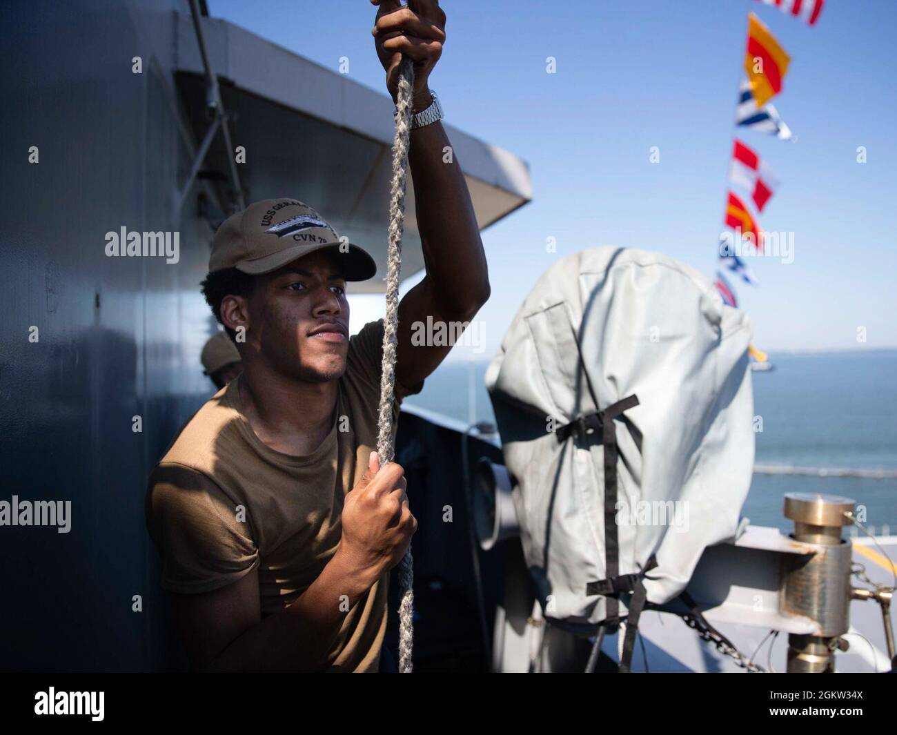 Airman Anthony Gil, from Kissimmee, Fla., assigned to USS Gerald R ...