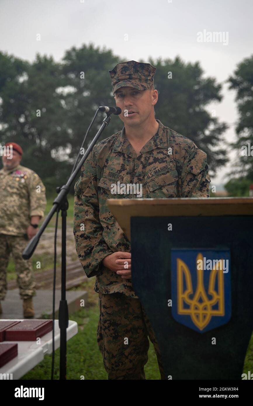 U.S. Marine Corps Lt. Col. Mastin Robeson the battalion commander with ...